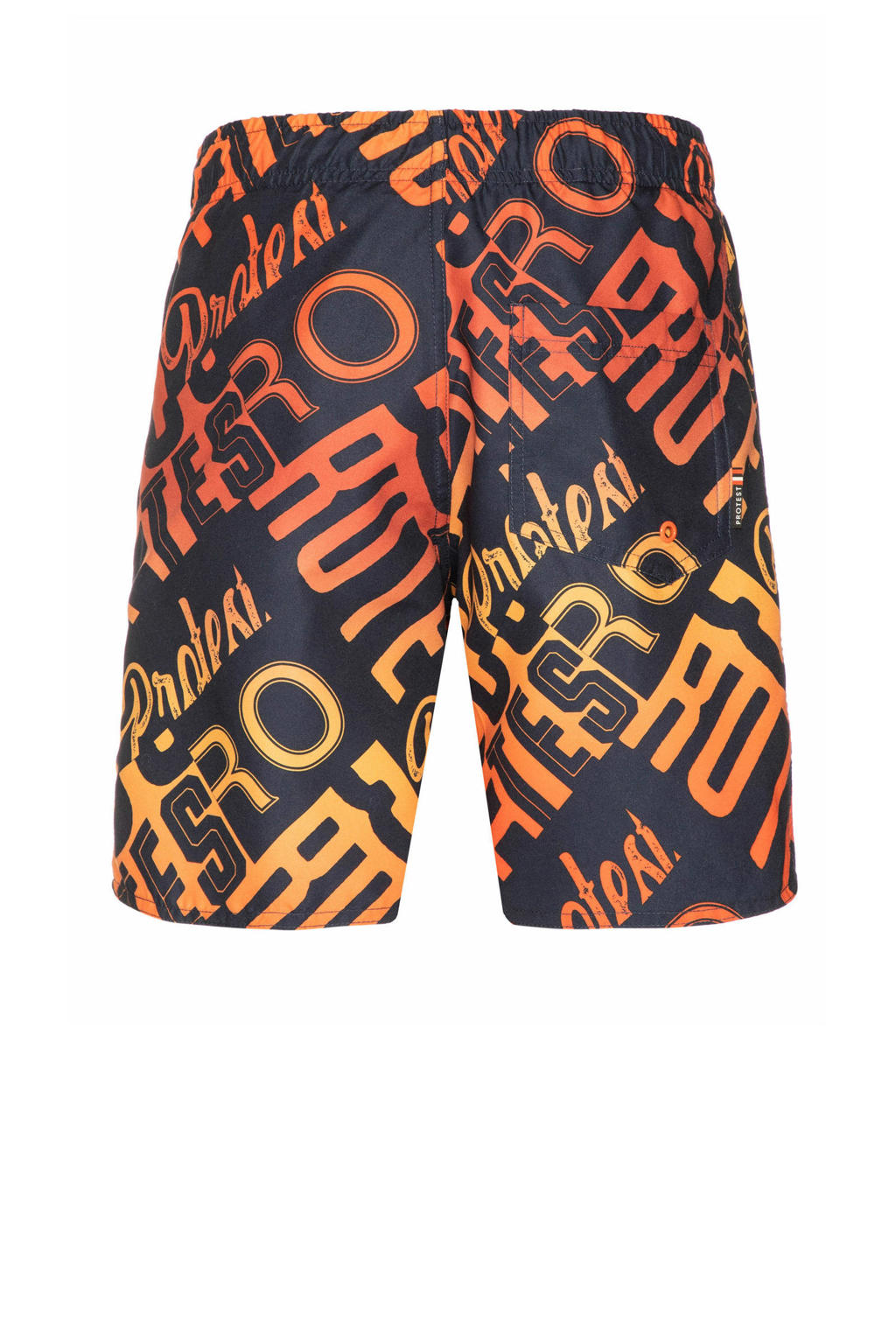 Protest zwemshort Taz met all over print donkerblauw/oranje | wehkamp