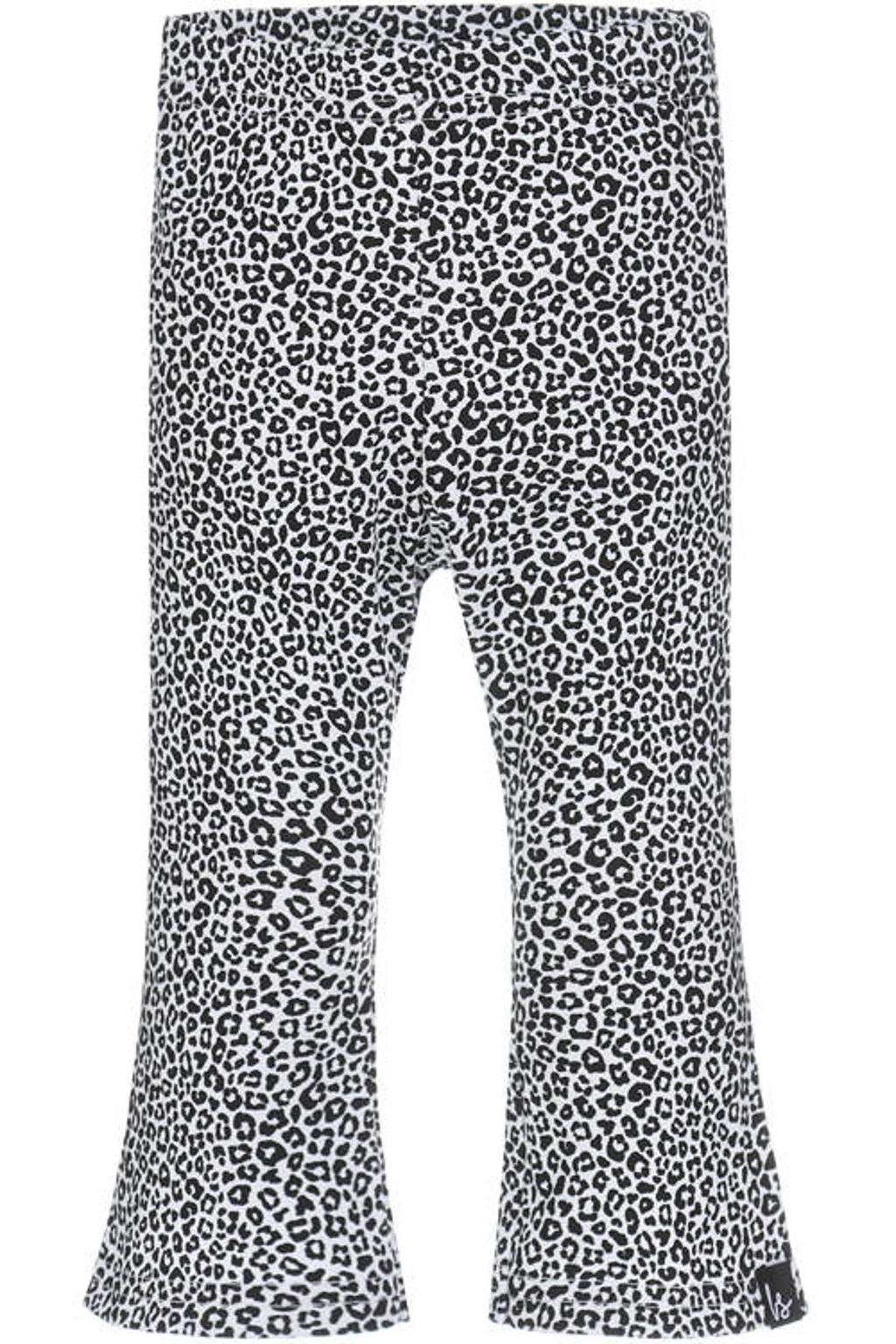 Babystyling flared broek met dierenprint zwart/wit | wehkamp