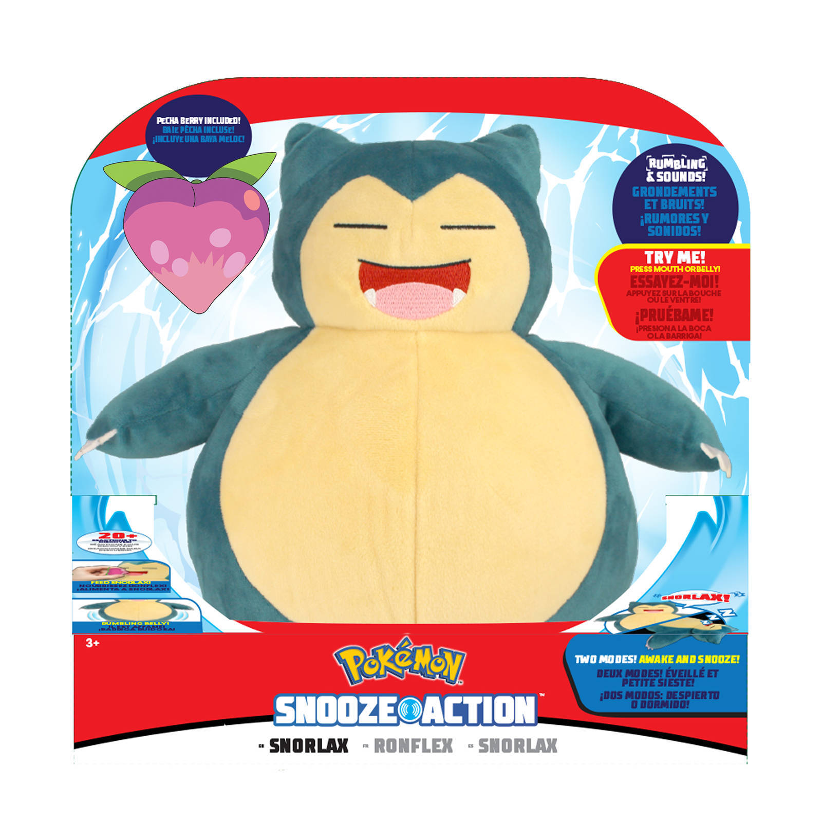 Pokemon Knuffel Snooze Action Slapende Snorlax knuffel 25 cm | wehkamp