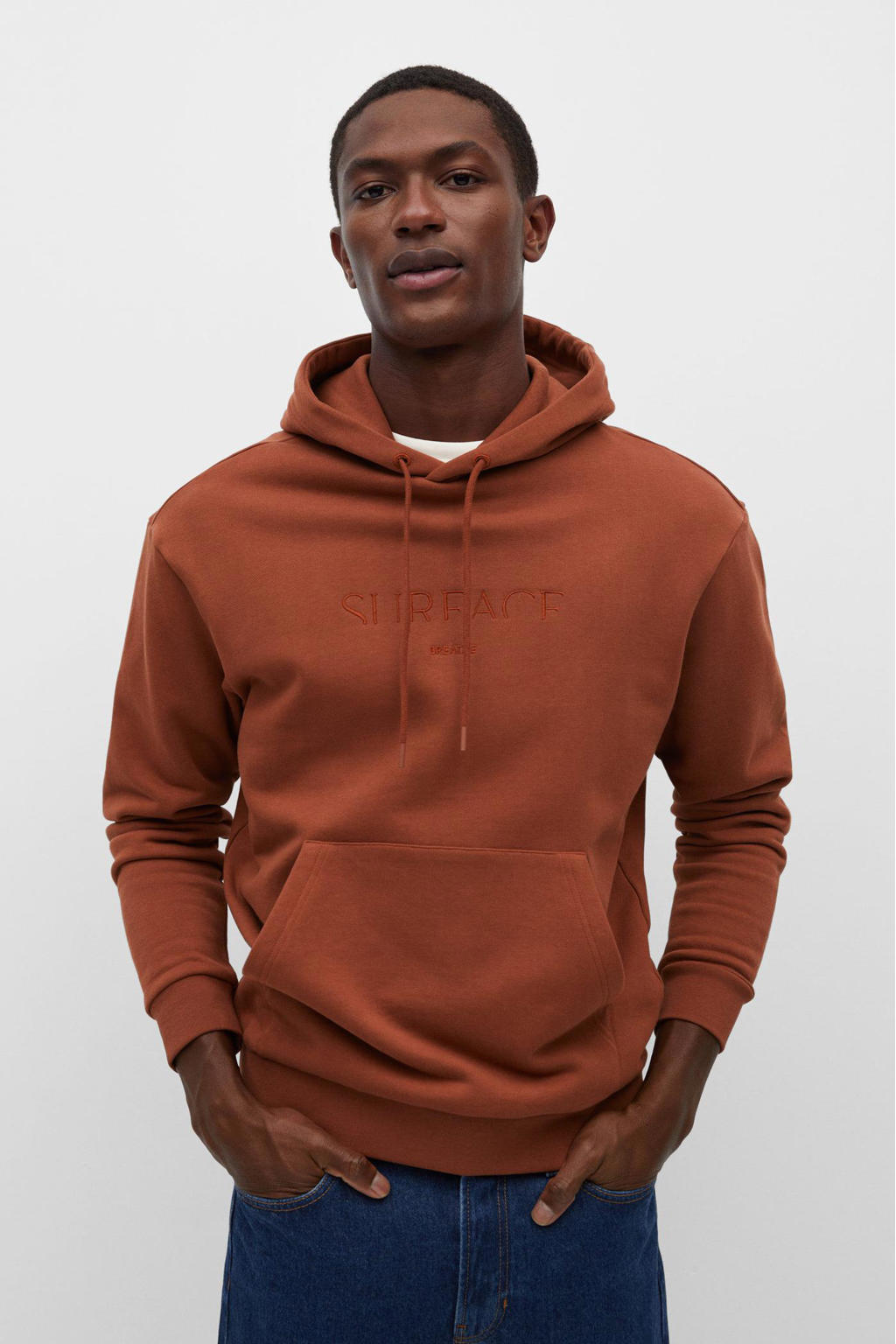Mango Man hoodie middenoranje | wehkamp