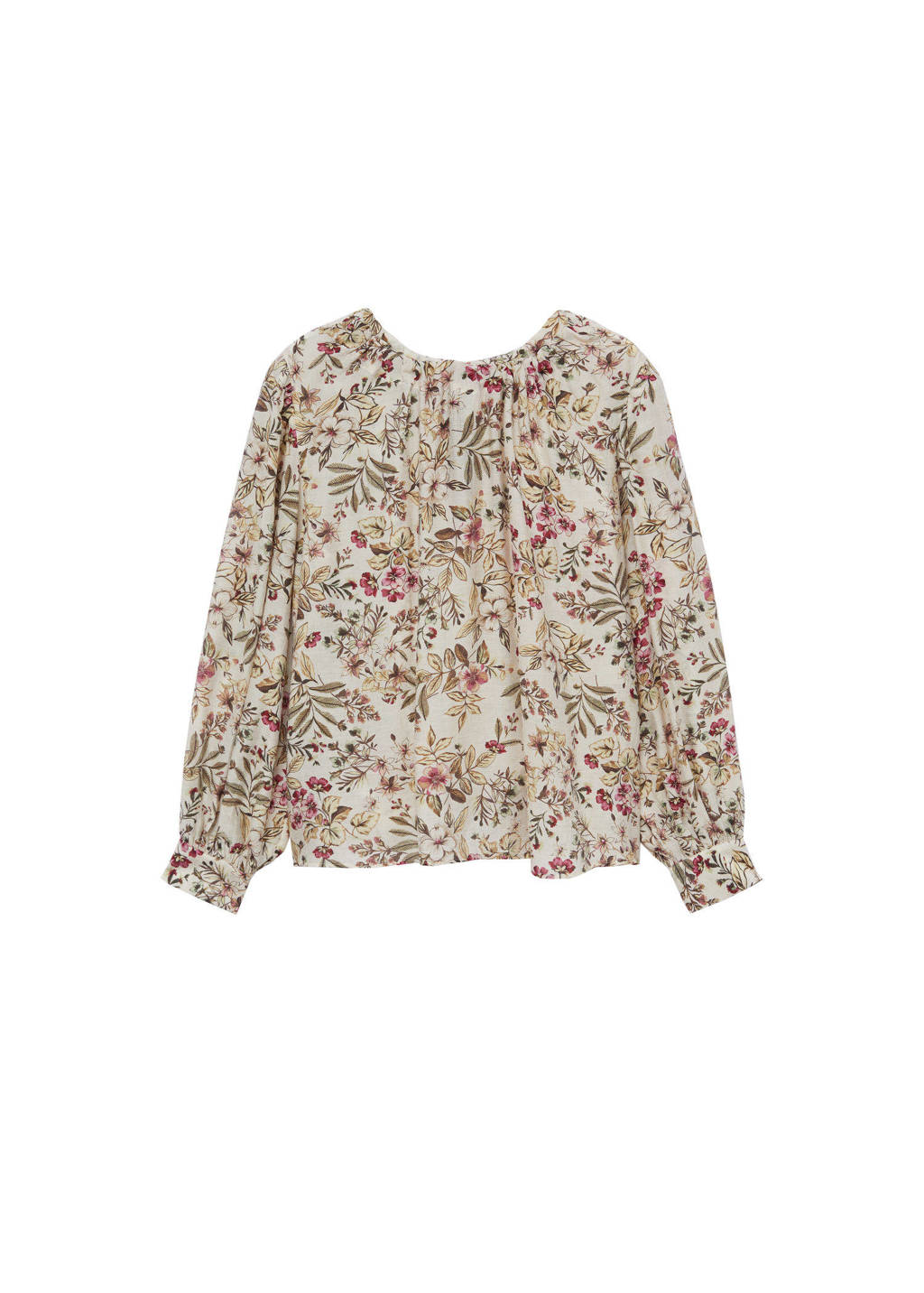 Mango top met all over print en plooien beige | wehkamp