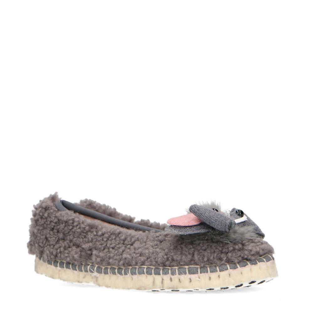 Mrs Keizer by Manfield pantoffels met dierenprint grijs | wehkamp