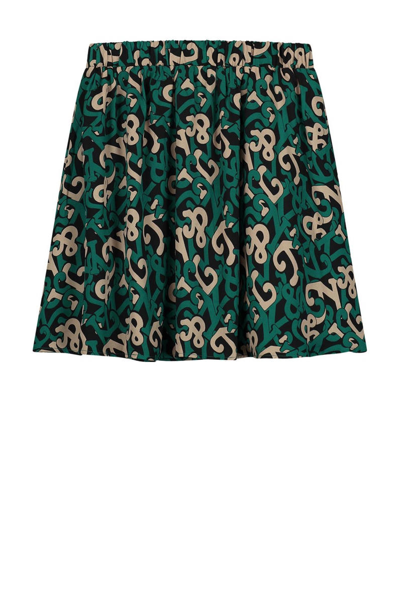 NIK&NIK rok Ivy van gerecycled polyester groen/zand/zwart | wehkamp