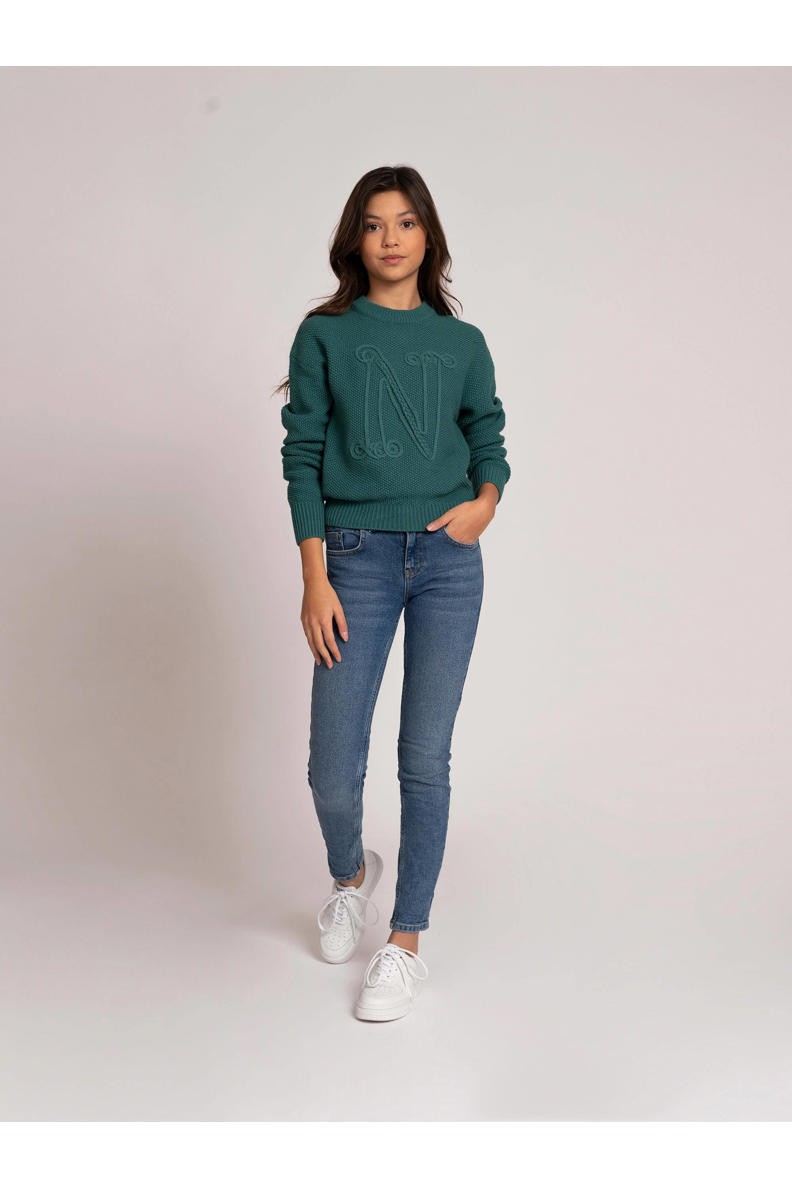 NIK&NIK trui Neomara met 3D applicatie groen | wehkamp