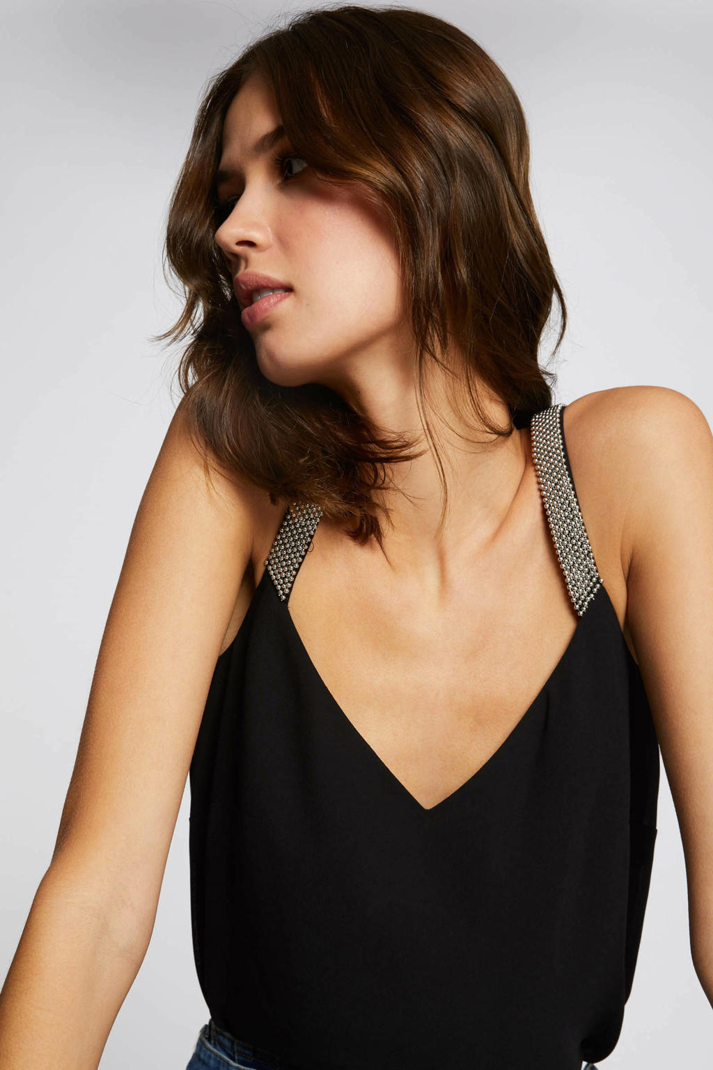 Morgan top met kraaltjes zwart | wehkamp