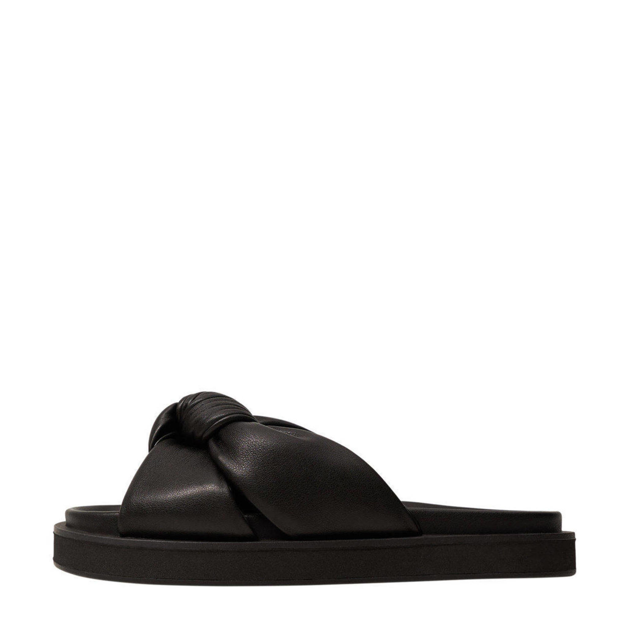 Mango slippers zwart | wehkamp