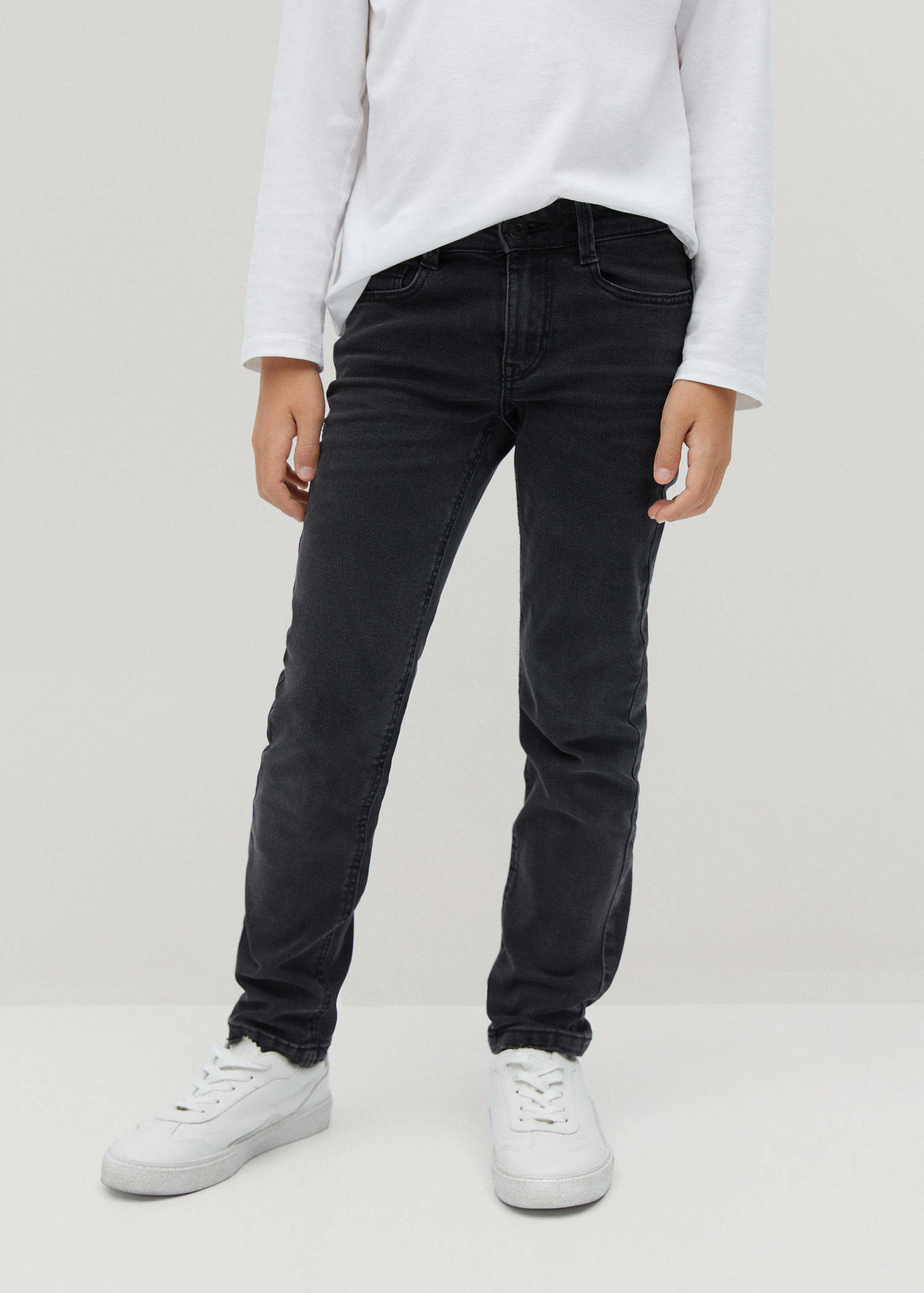 Mango Kids slim fit jeans antraciet | wehkamp