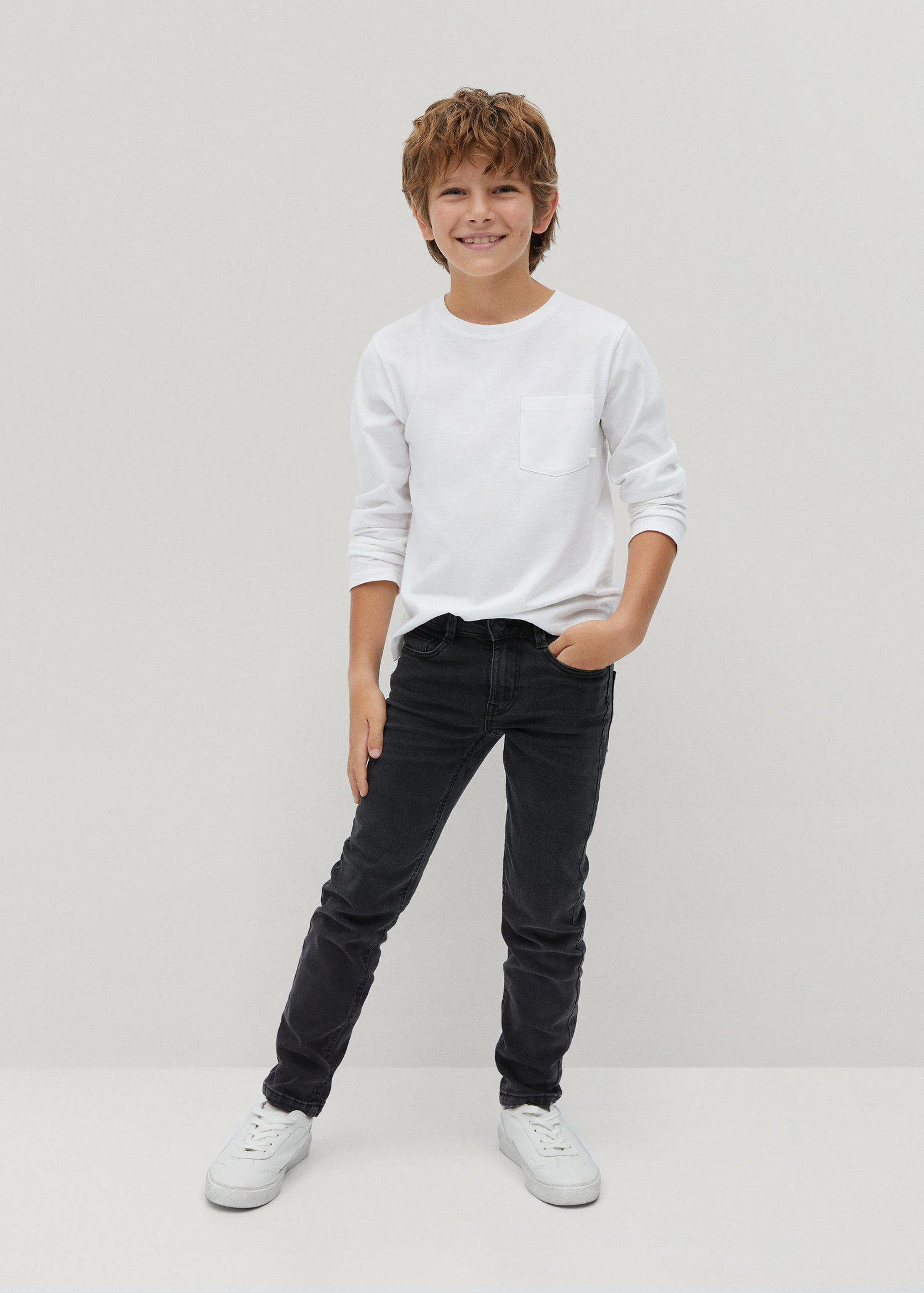 Mango Kids slim fit jeans antraciet | wehkamp