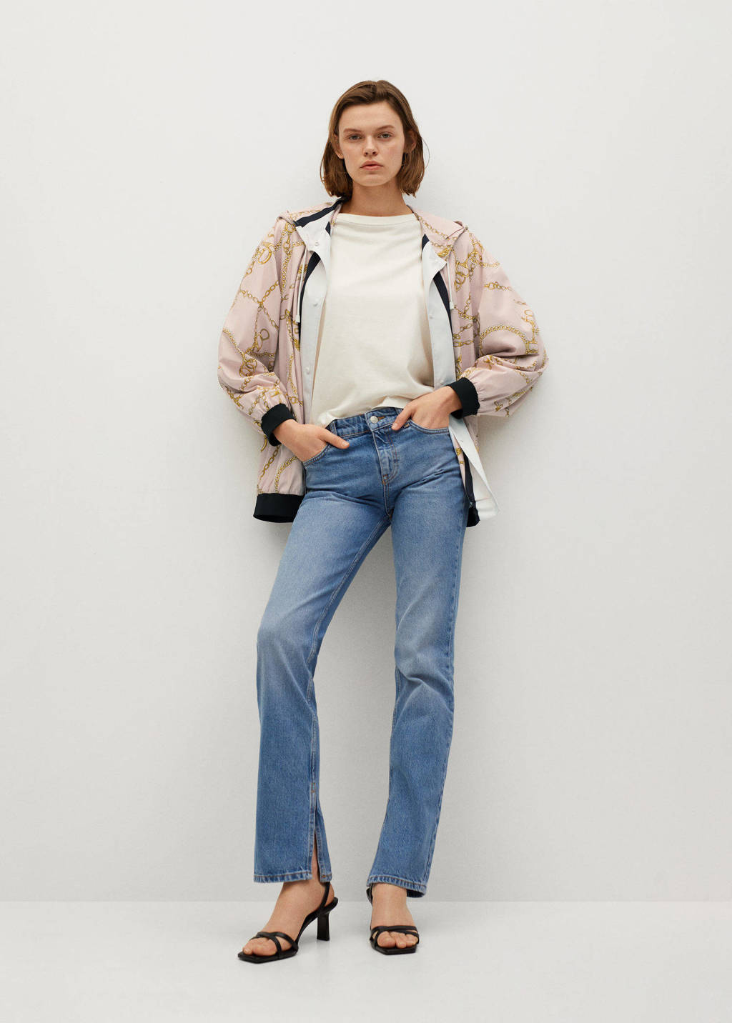 Mango jack zomer met all over print pastelroze/wit/zwart | wehkamp