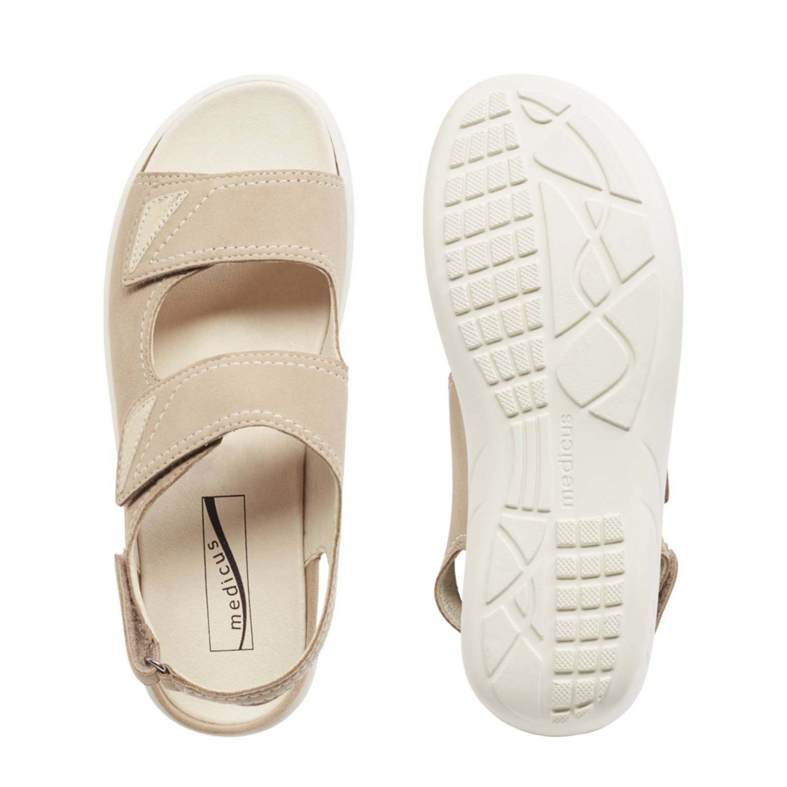 Medicus comfort leren sandalen beige | wehkamp