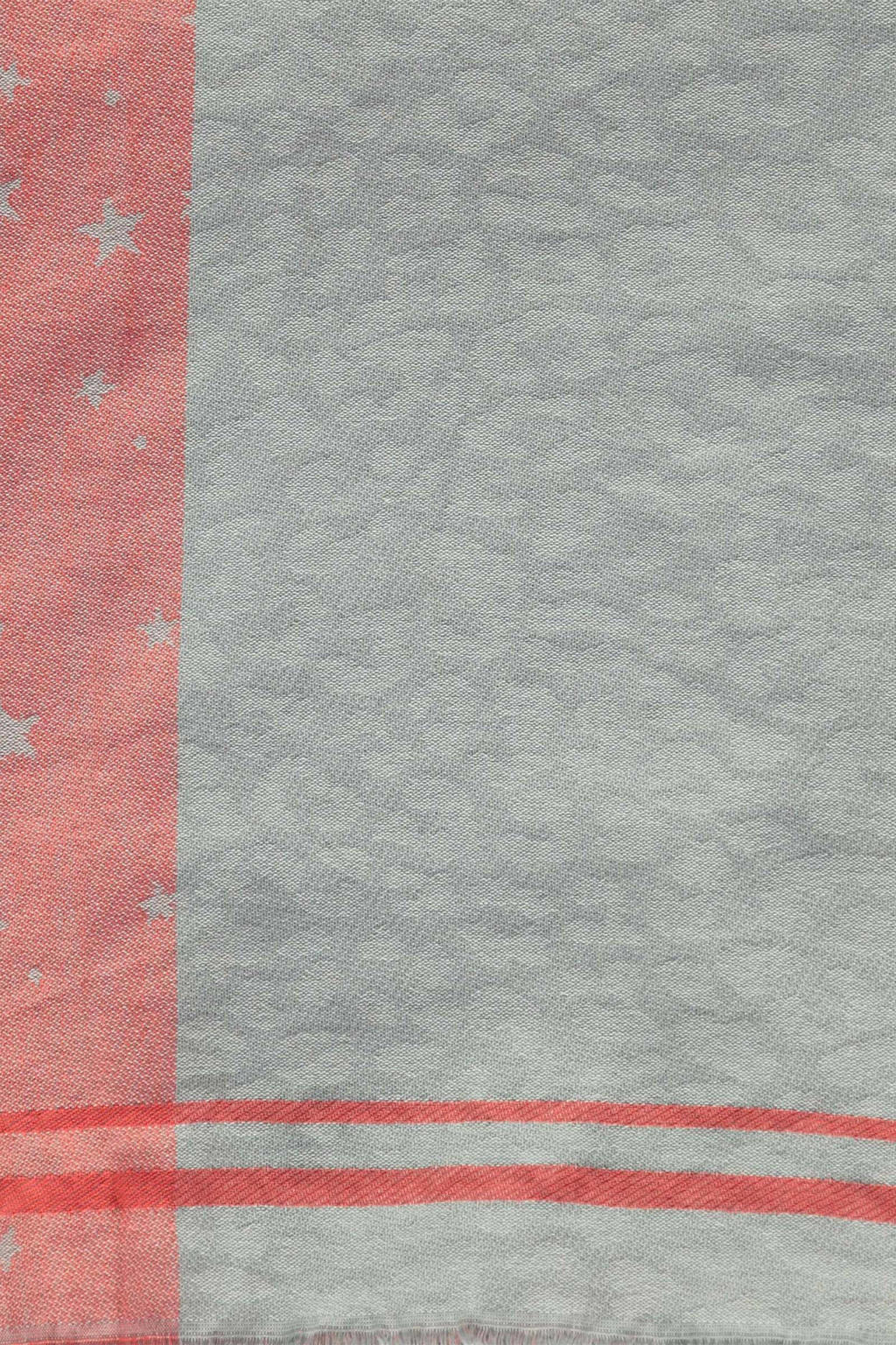 Expresso sjaal Dille grijs/koraalrood | wehkamp