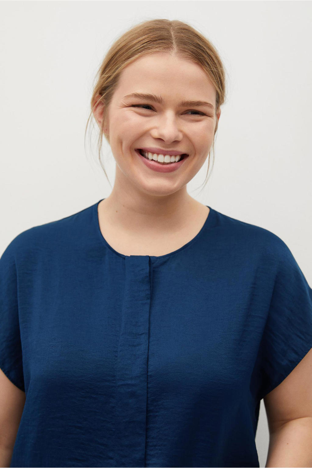 Mango Plus Size top marineblauw | wehkamp