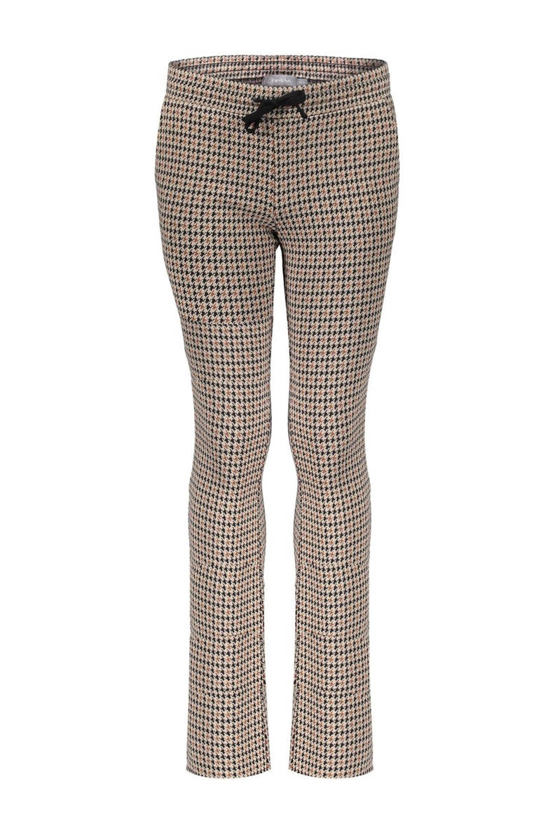 Geisha flared broek met pied-de-poule zand/zwart | wehkamp