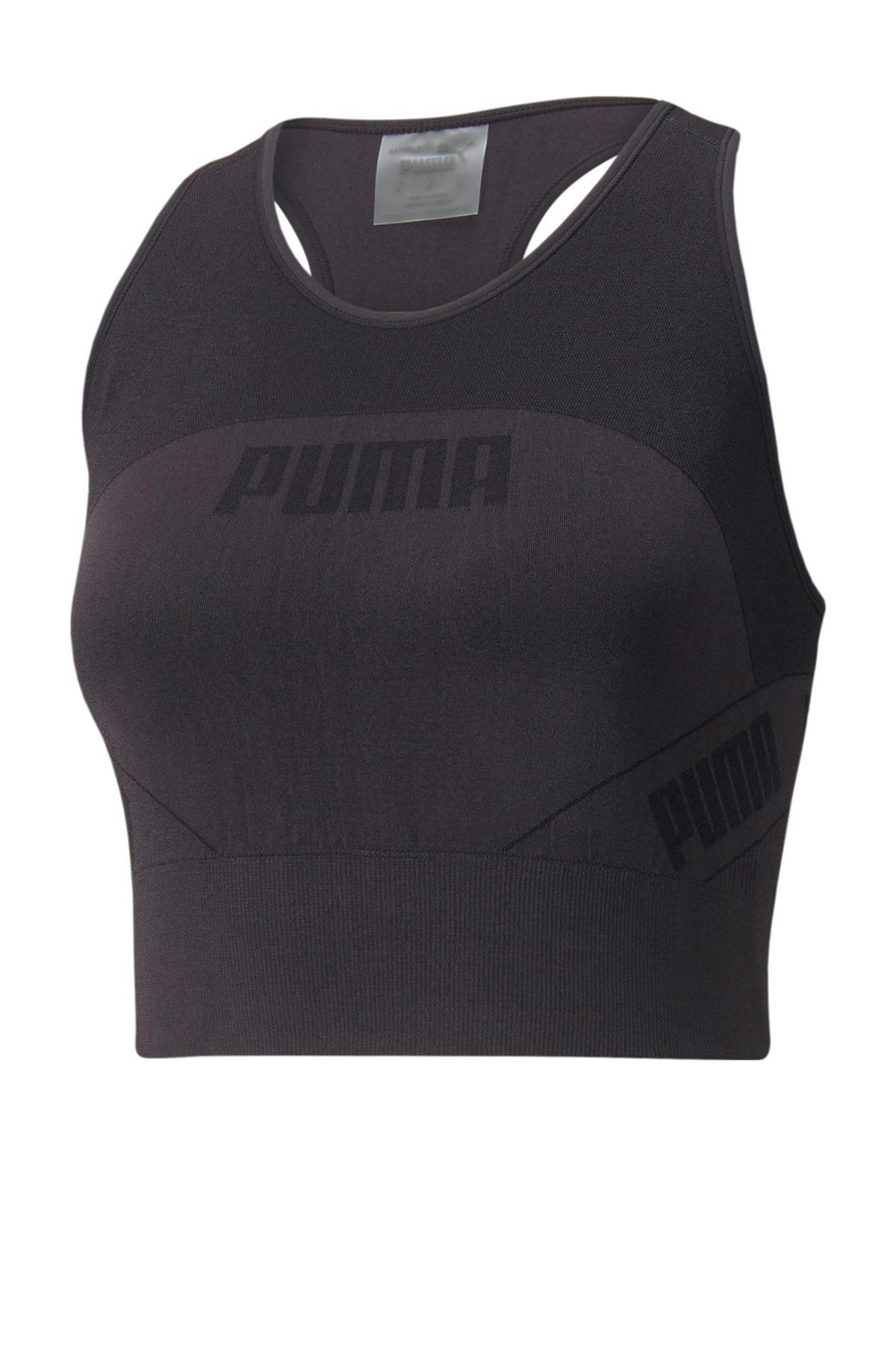 Puma crop top zwart | wehkamp