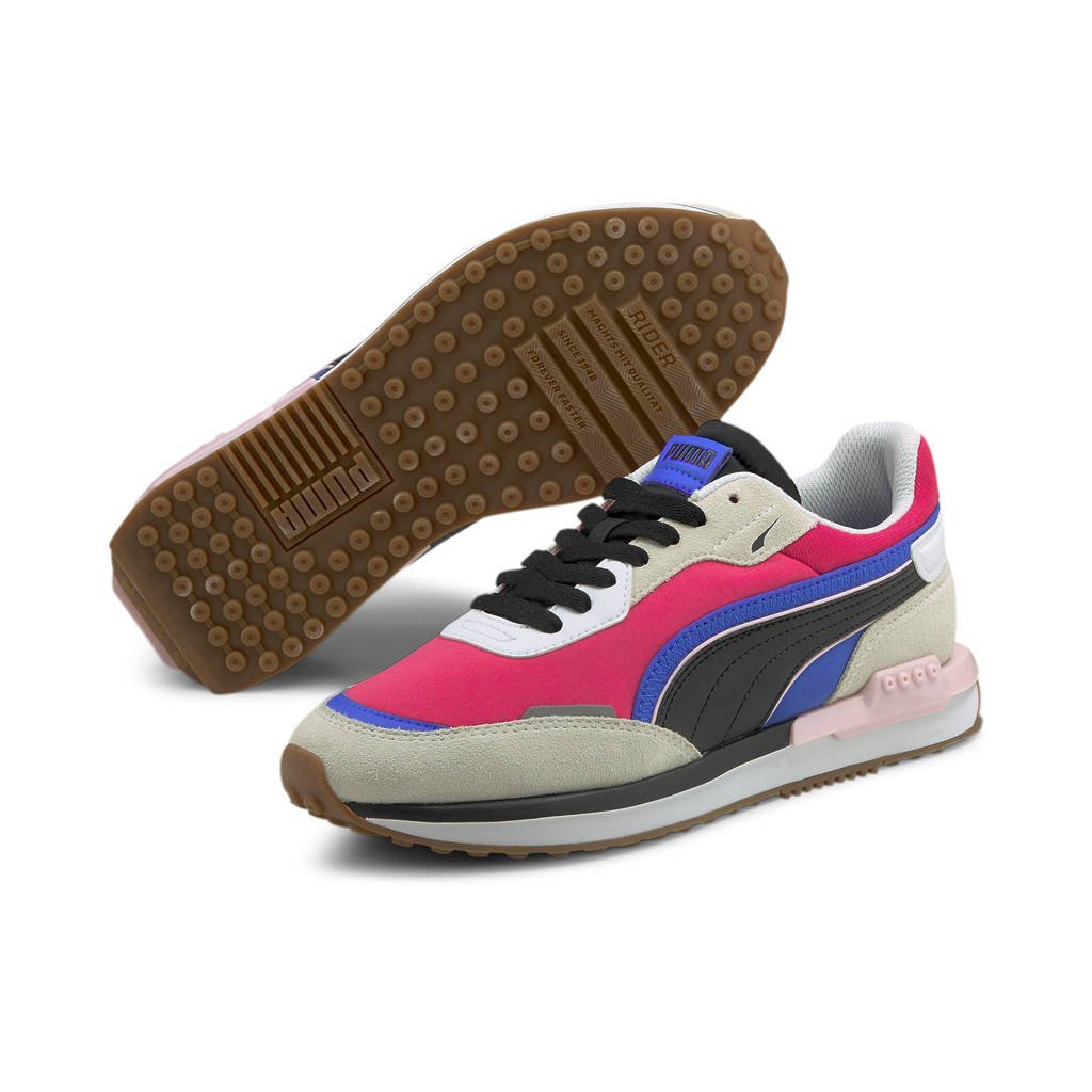 Puma City Rider sneakers grijs/fuchsia/paars | wehkamp