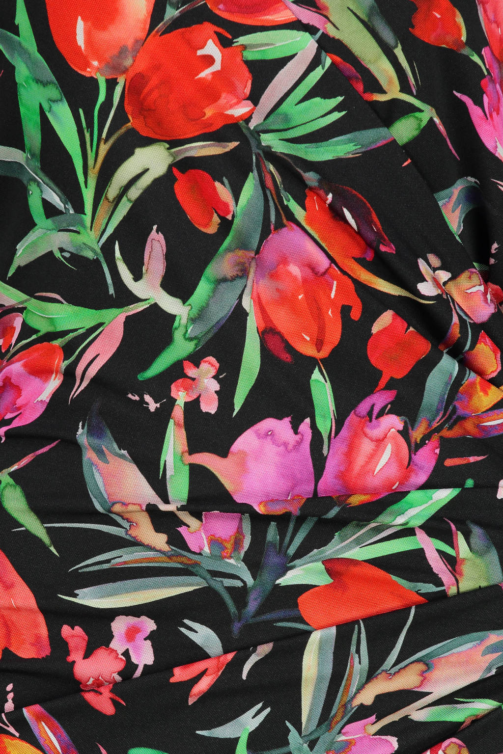 Claudia Sträter gebloemde jurk zwart/rood/groen | wehkamp