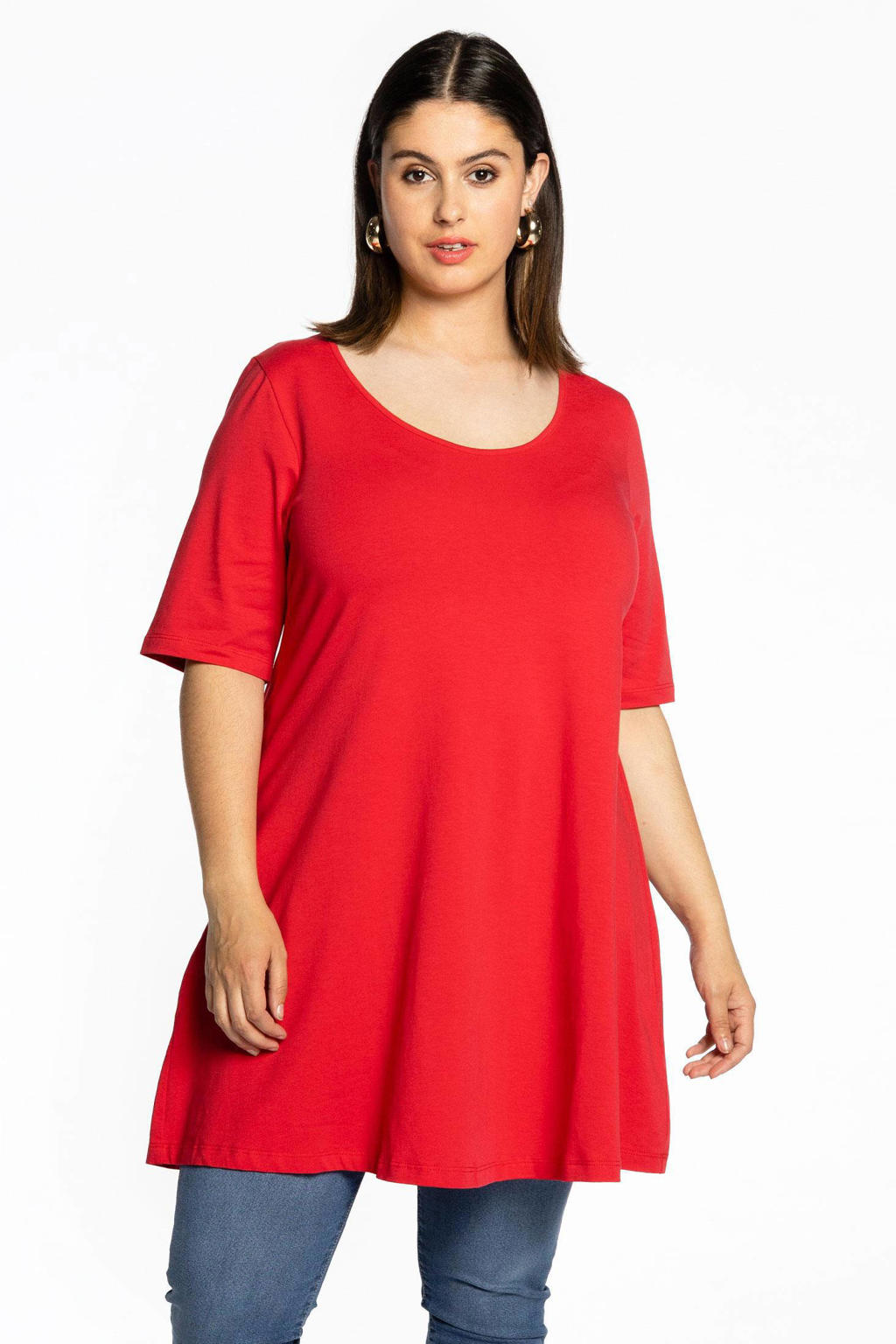 YOEK tuniek rood ORGANIC COTTON | wehkamp