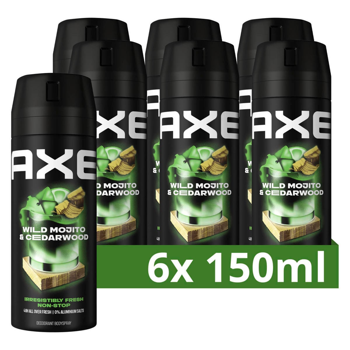 Axe Wild Green Mojito & Cedarwood deodorant bodyspray - 6 x 150 ml ...