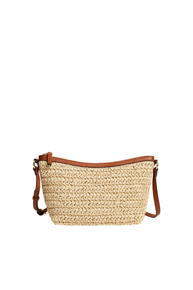 Mango gevlochten crossbody tas naturel/cognac | wehkamp