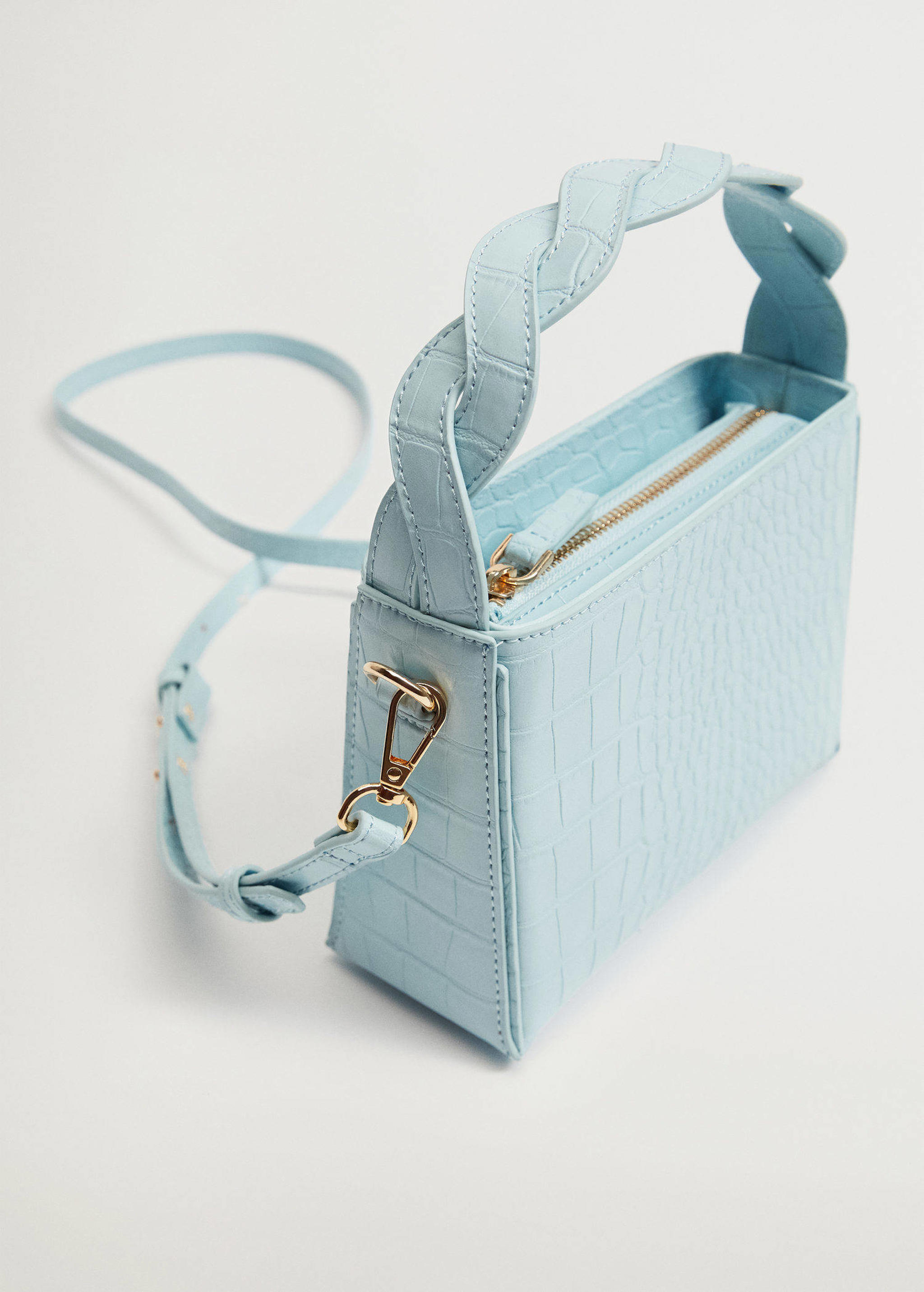 Mango crossbody tas met crocoprint lichtblauw | wehkamp