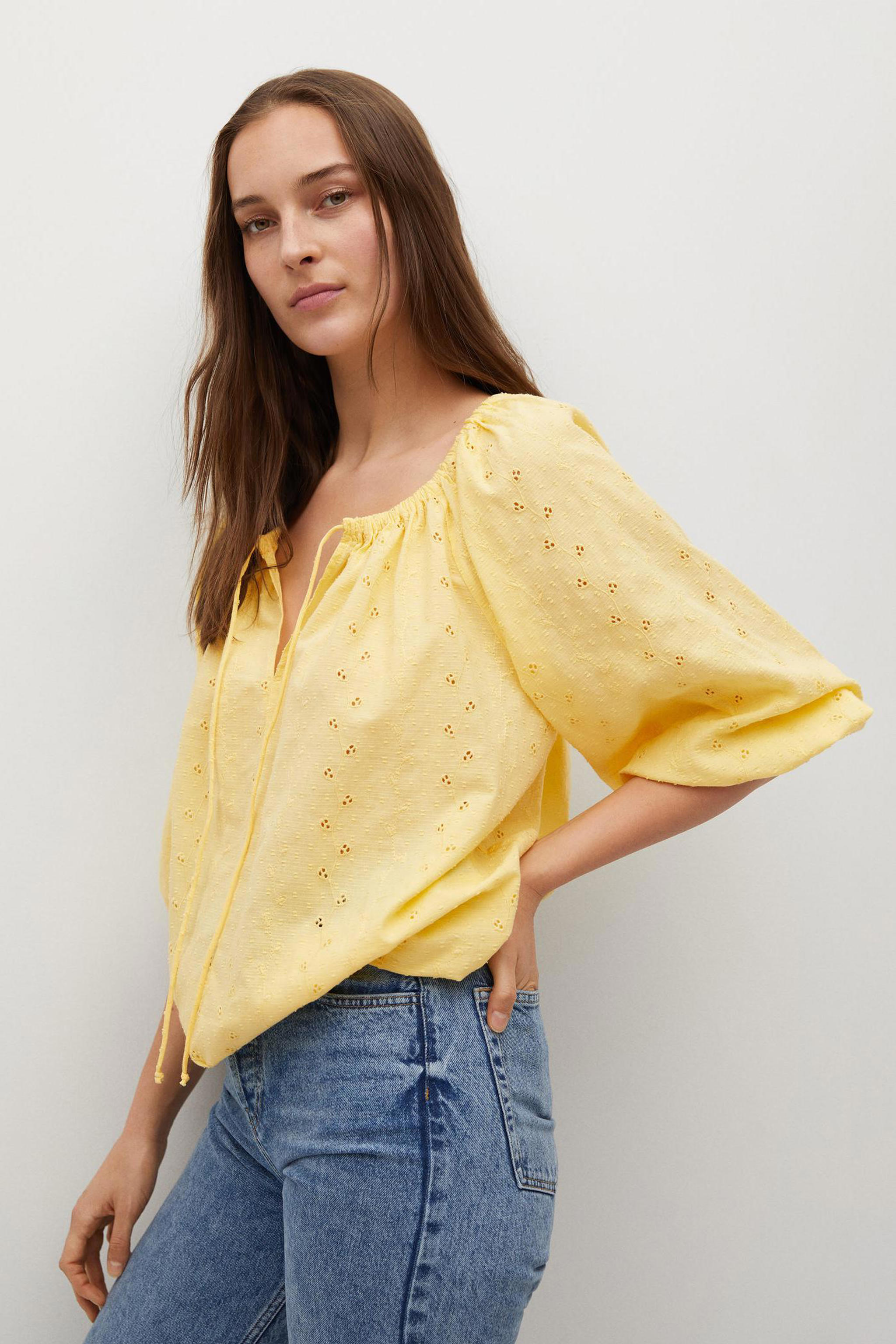 Mango top geel | wehkamp