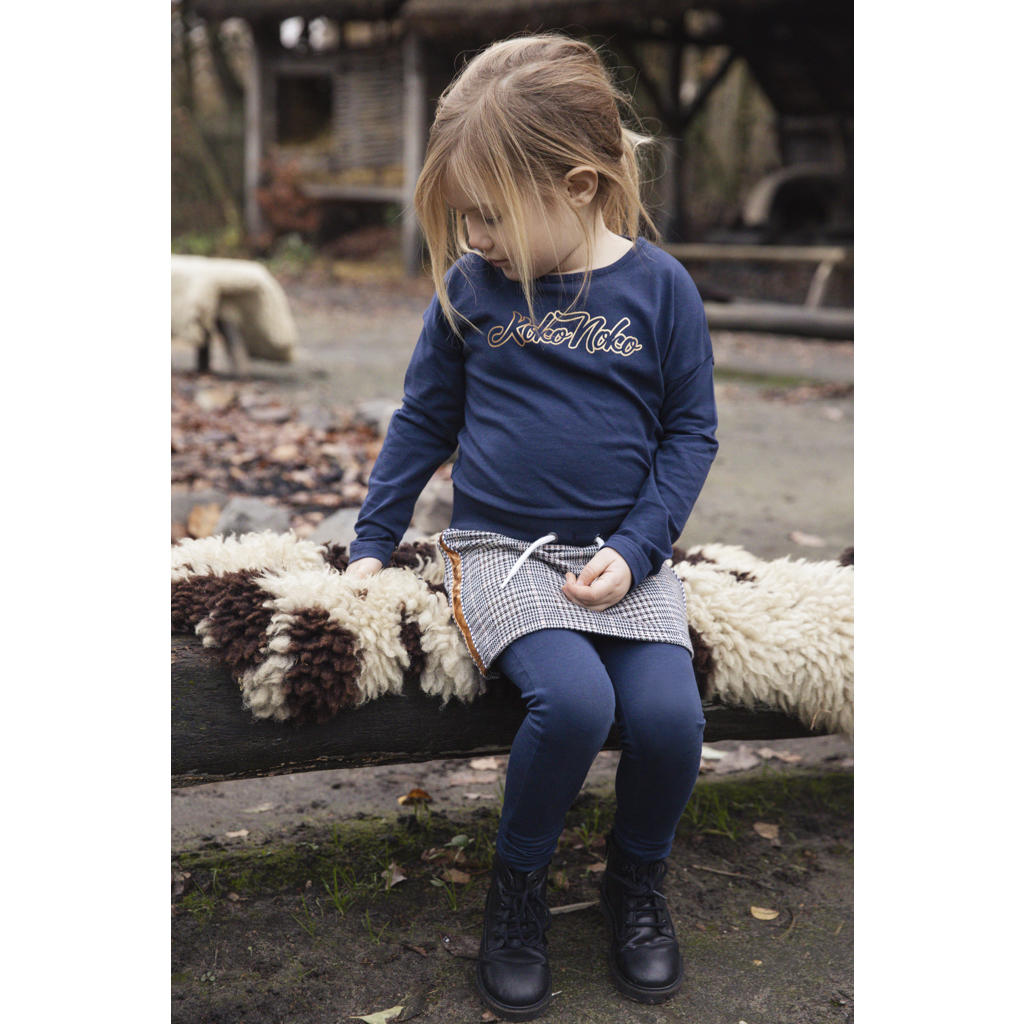 Koko Noko jurk donkerblauw/grijs | wehkamp