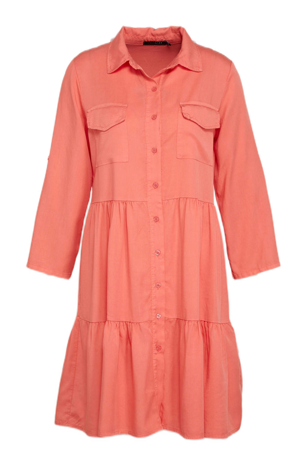 LOLALIZA blousejurk koraalrood | wehkamp