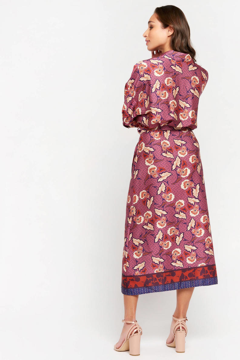 LOLALIZA maxi jurk met all over print paars | wehkamp