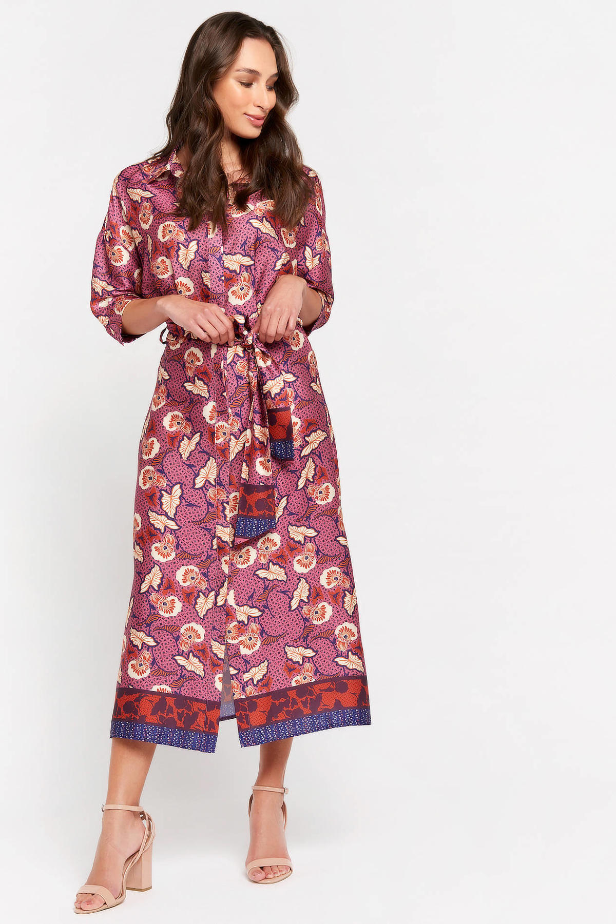 LOLALIZA maxi jurk met all over print paars | wehkamp