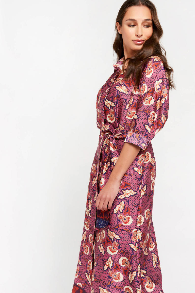 LOLALIZA maxi jurk met all over print paars | wehkamp