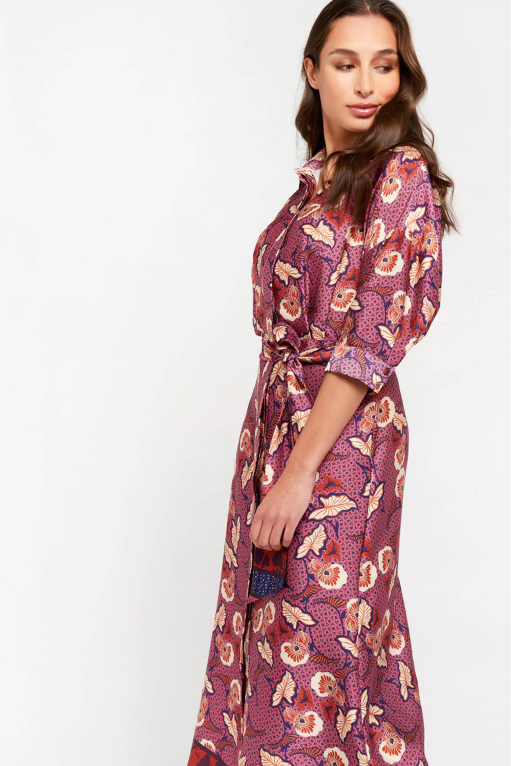 LOLALIZA maxi jurk met all over print paars | wehkamp
