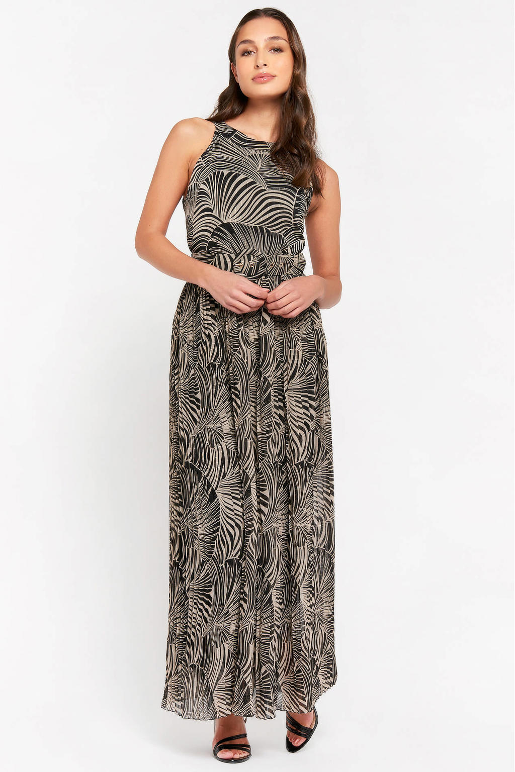 LOLALIZA maxi jurk met grafische print groen | wehkamp