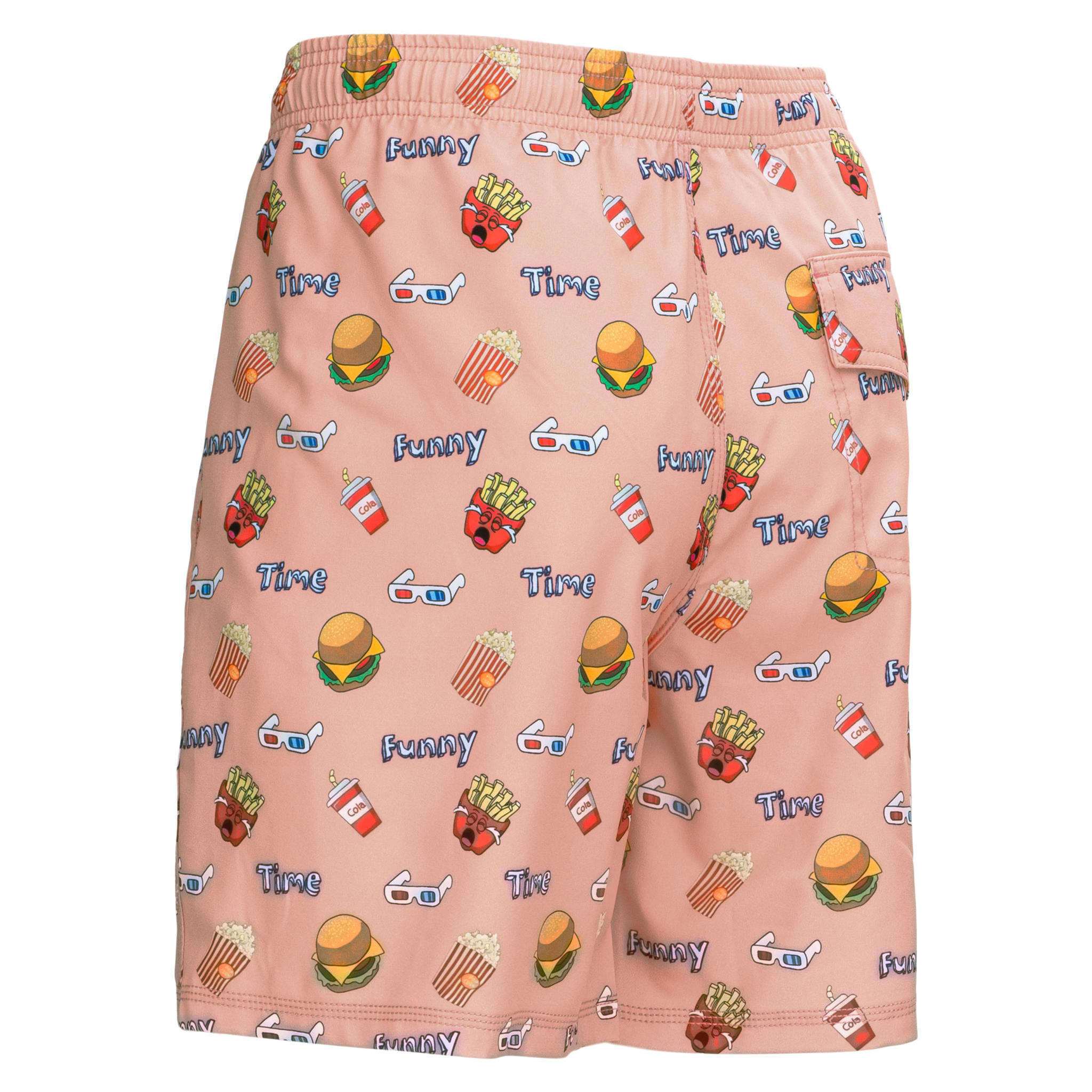 Falcon zwemshort Dray met fastfood print zalmroze | wehkamp