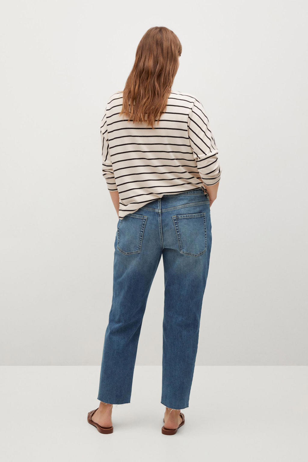 Mango Plus Size cropped mom jeans light denim | wehkamp