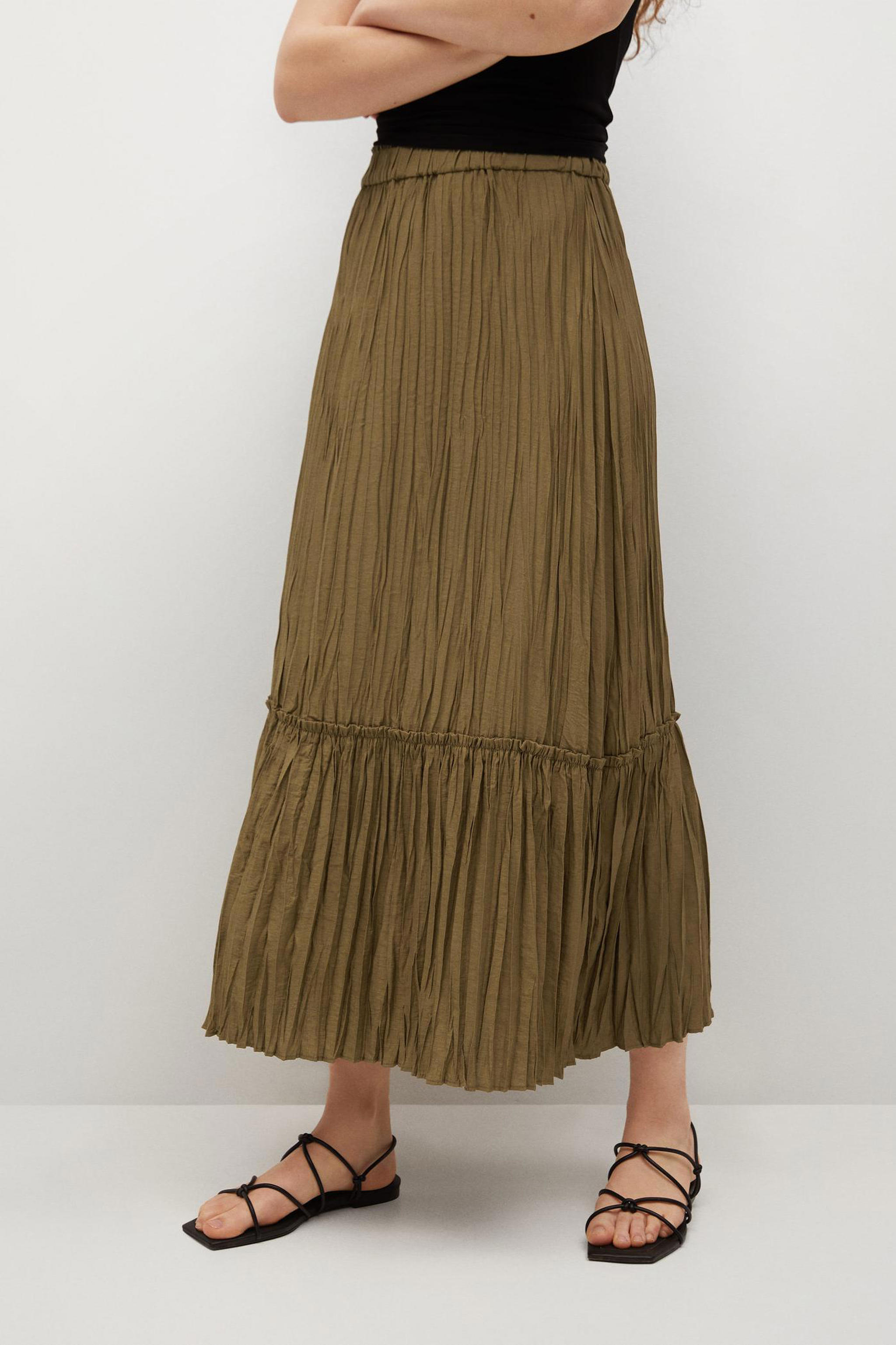 Mango rok donkergroen | wehkamp