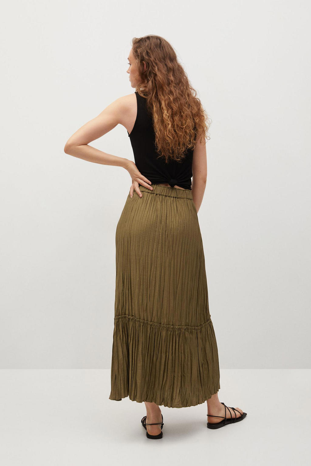 Mango rok donkergroen | wehkamp