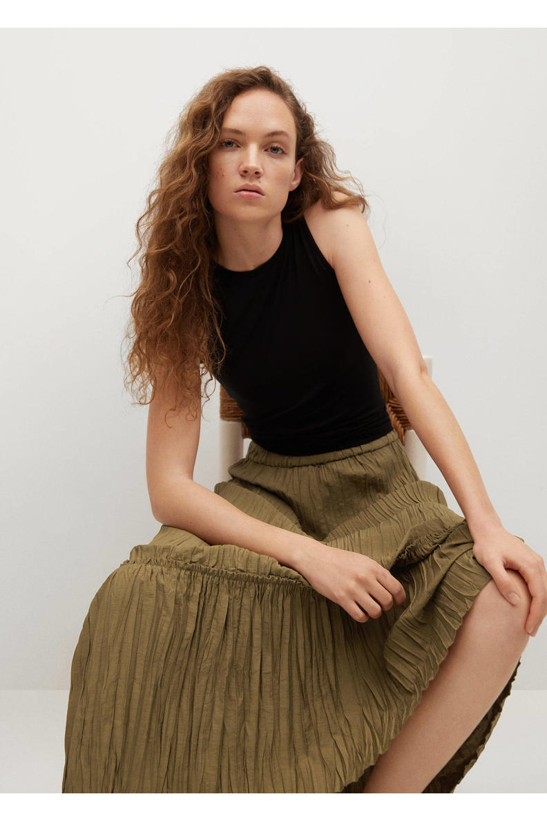 Mango rok donkergroen | wehkamp