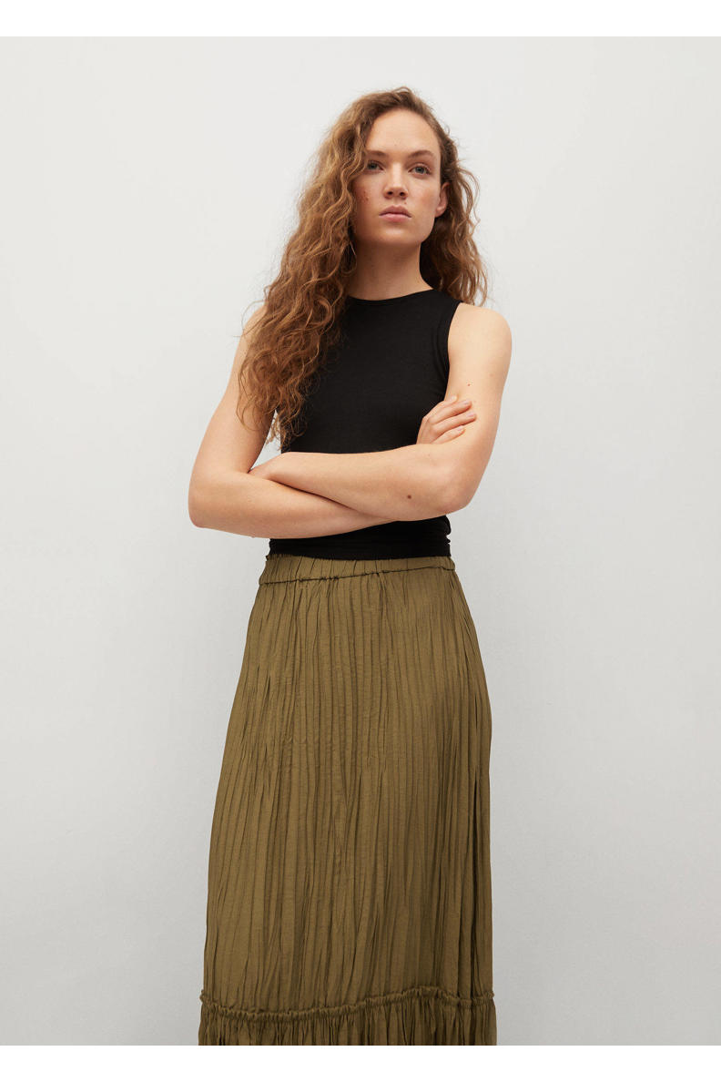 Mango rok donkergroen | wehkamp