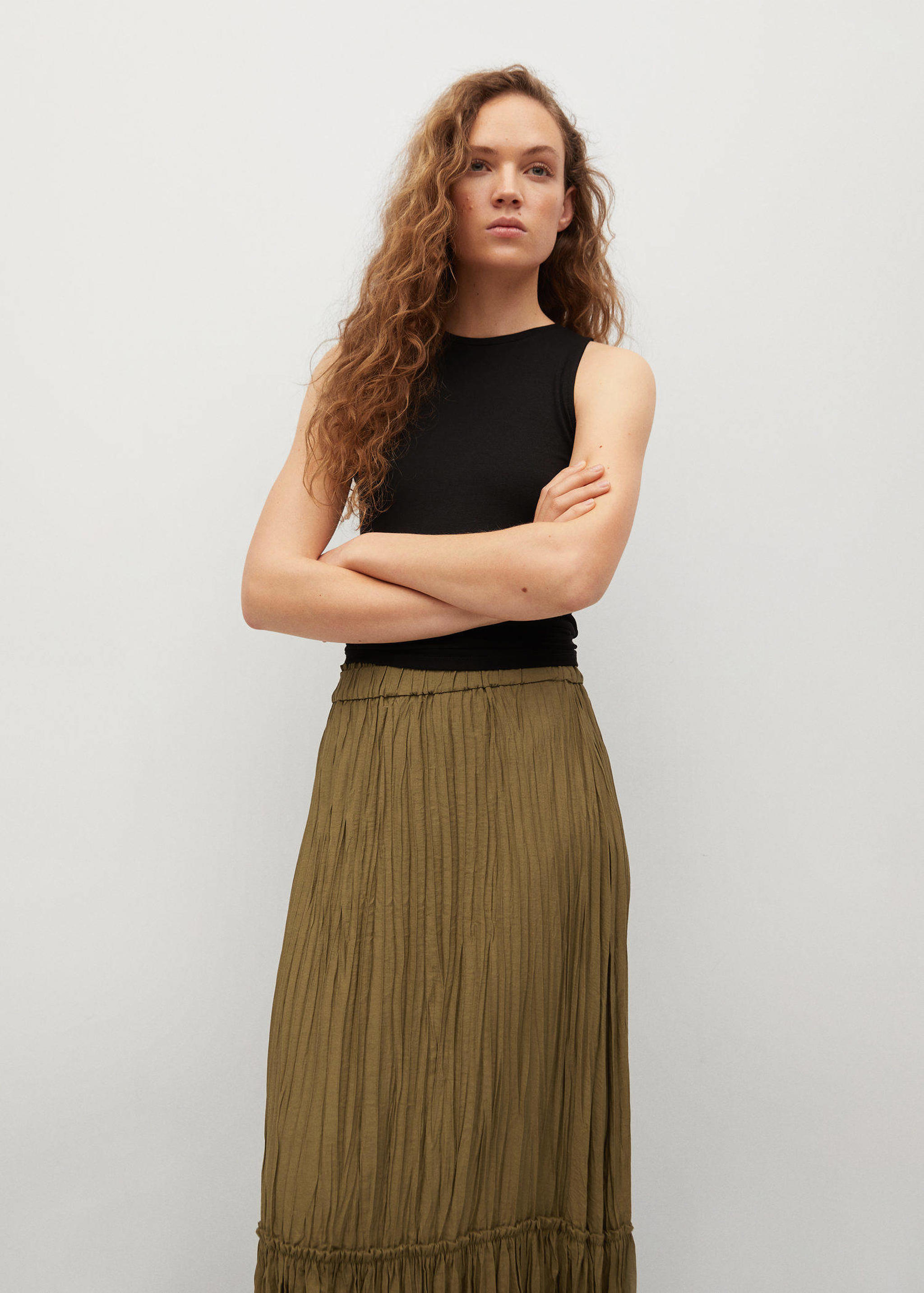 Mango rok donkergroen | wehkamp