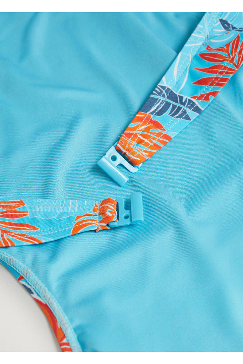 Mango Kids badpak met all over print turquoise/oranje | wehkamp