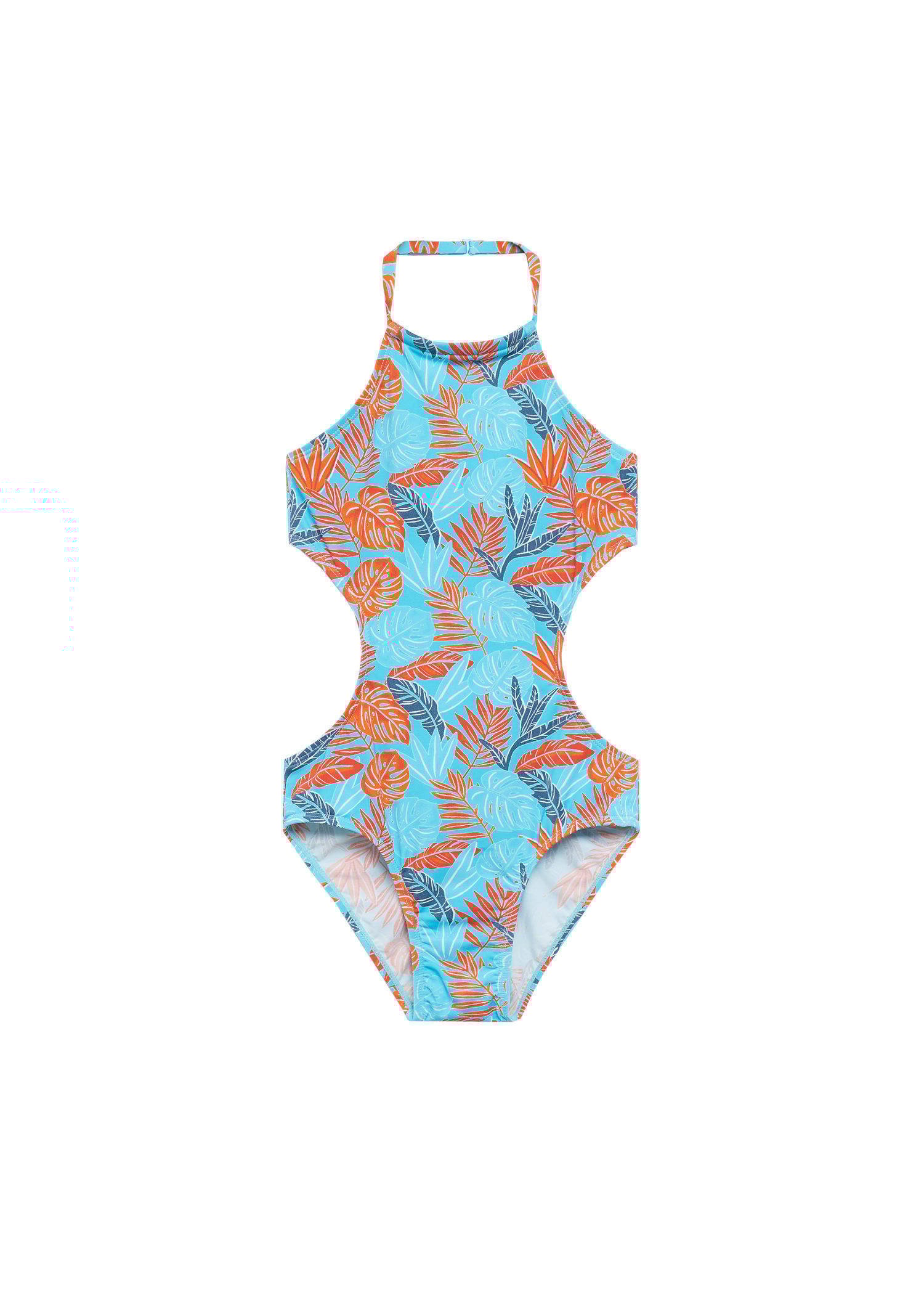 Mango Kids badpak met all over print turquoise/oranje | wehkamp