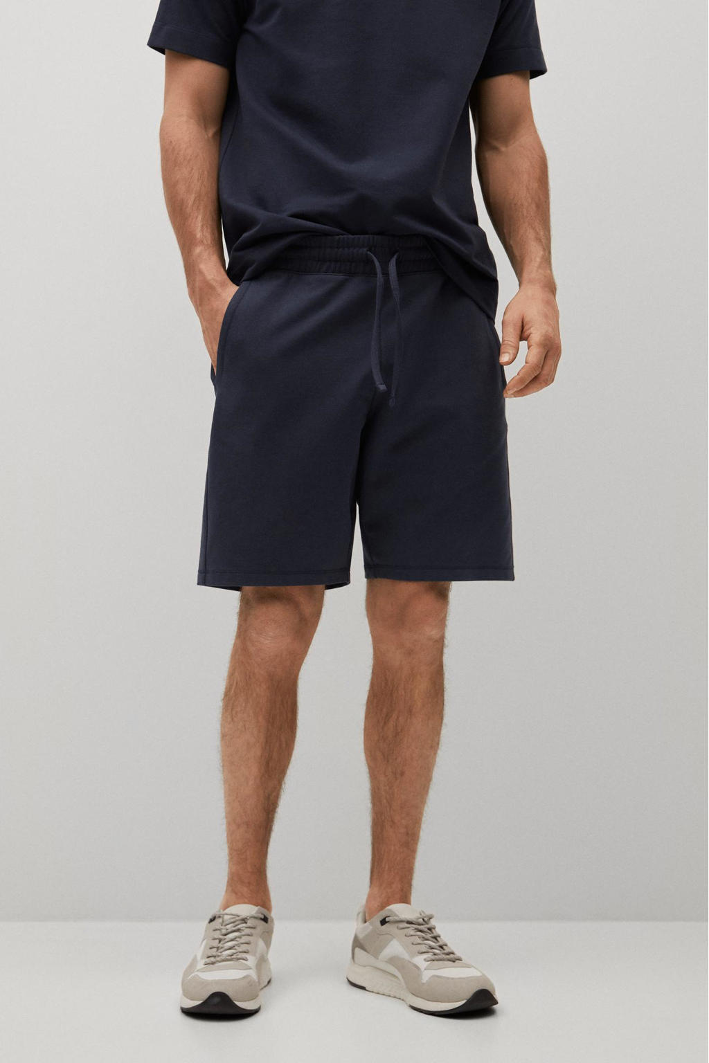 Mango Man regular fit short met biologisch katoen marine | wehkamp