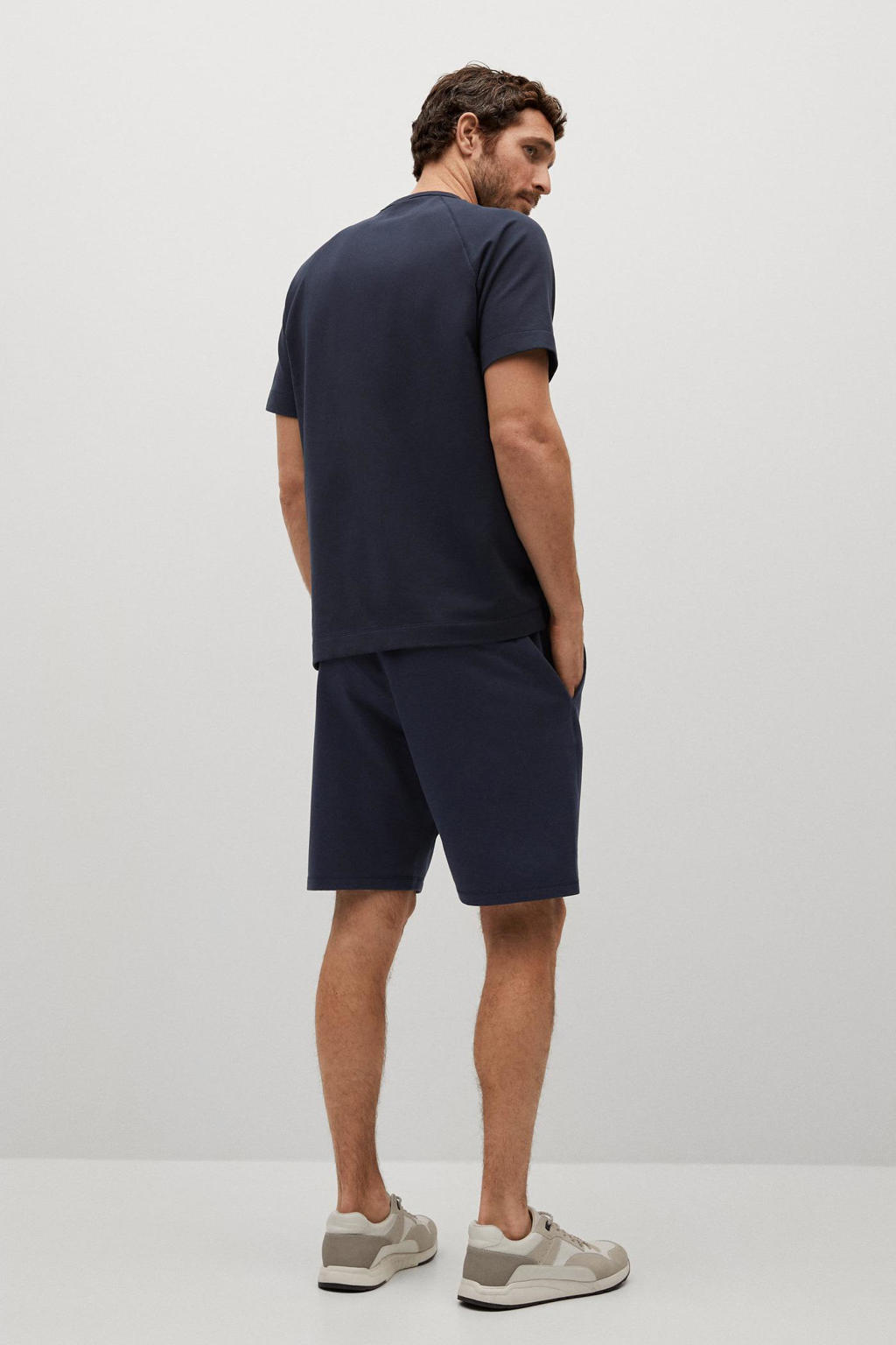 Mango Man regular fit short met biologisch katoen marine | wehkamp
