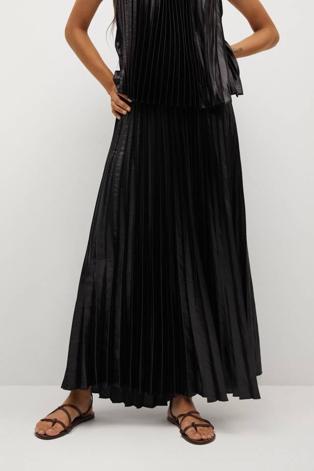 Mango plissé rok zwart | wehkamp