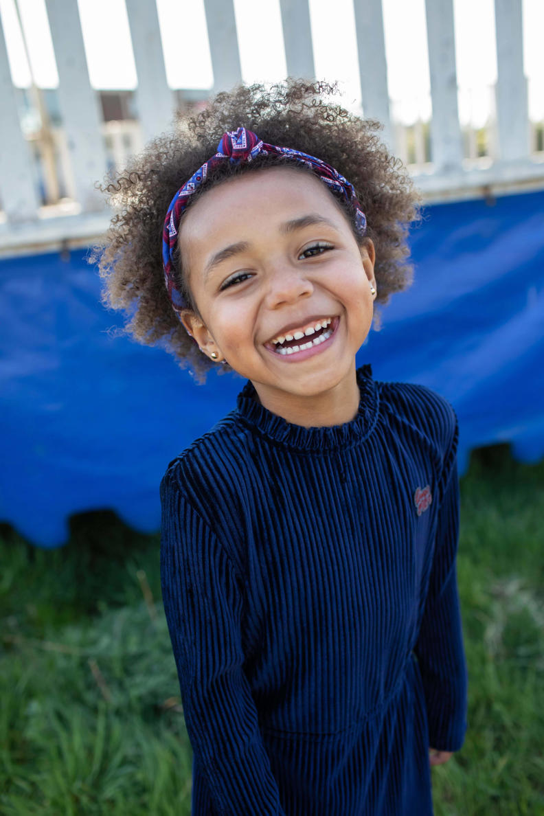 Quapi Girls jurk Kaisa met ruches donkerblauw | wehkamp