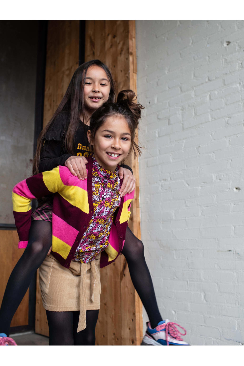 Quapi Girls gestreept vest Kella geel/roze/bordeaux | wehkamp