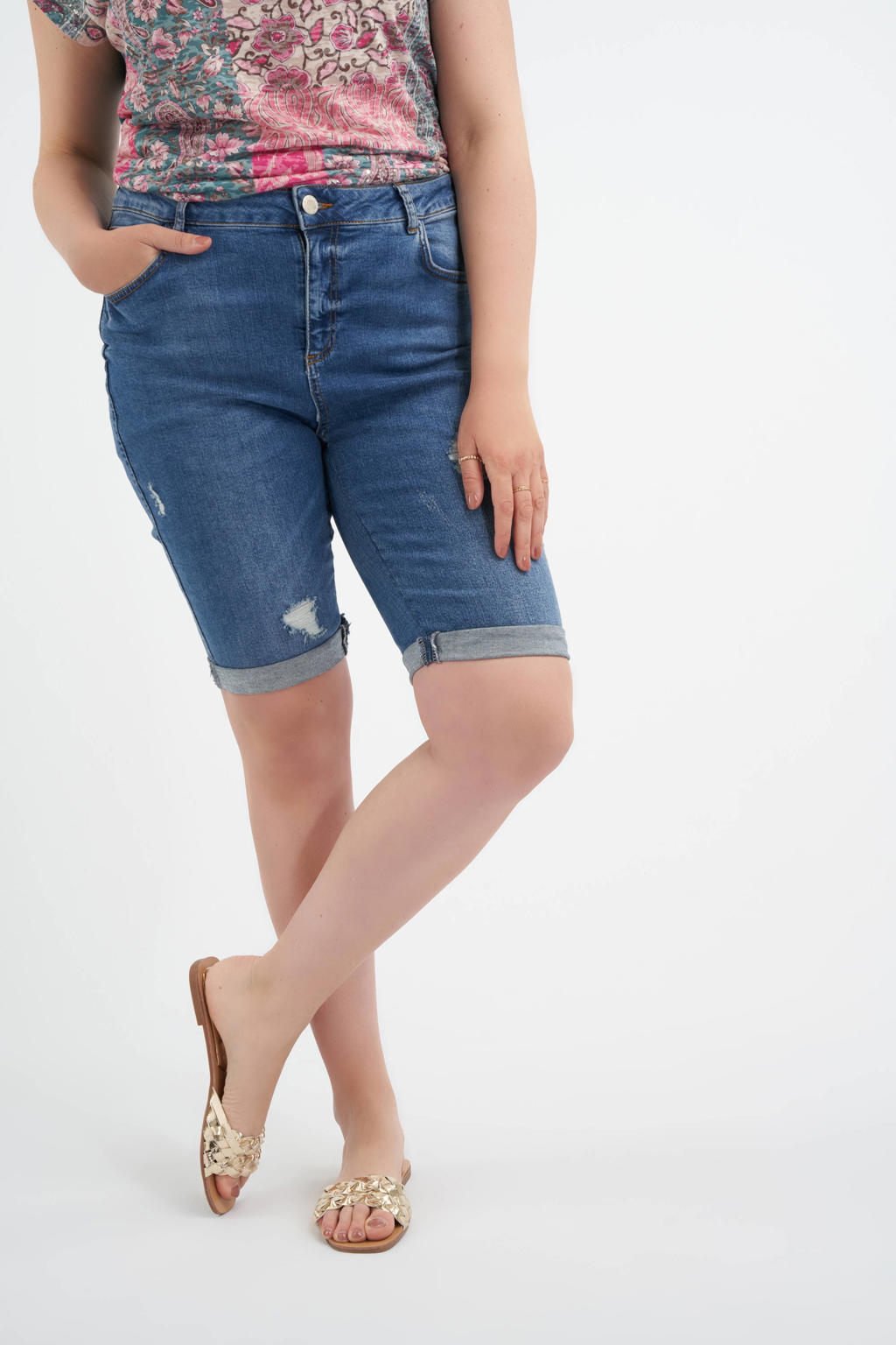 MS Mode jeans short light denim stonewashed | wehkamp