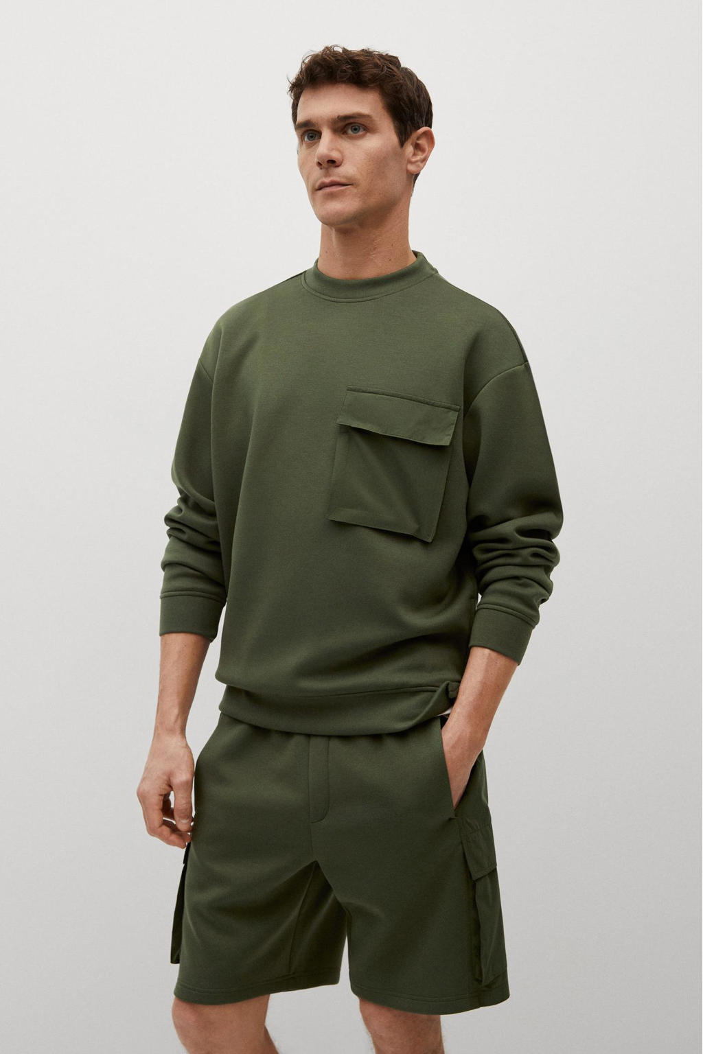 Mango Man sweater kaki | wehkamp