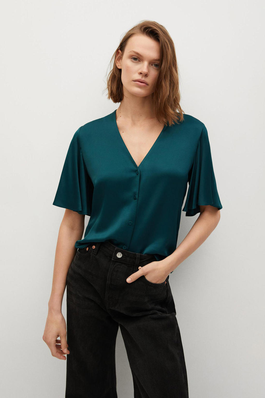 Mango top groen | wehkamp