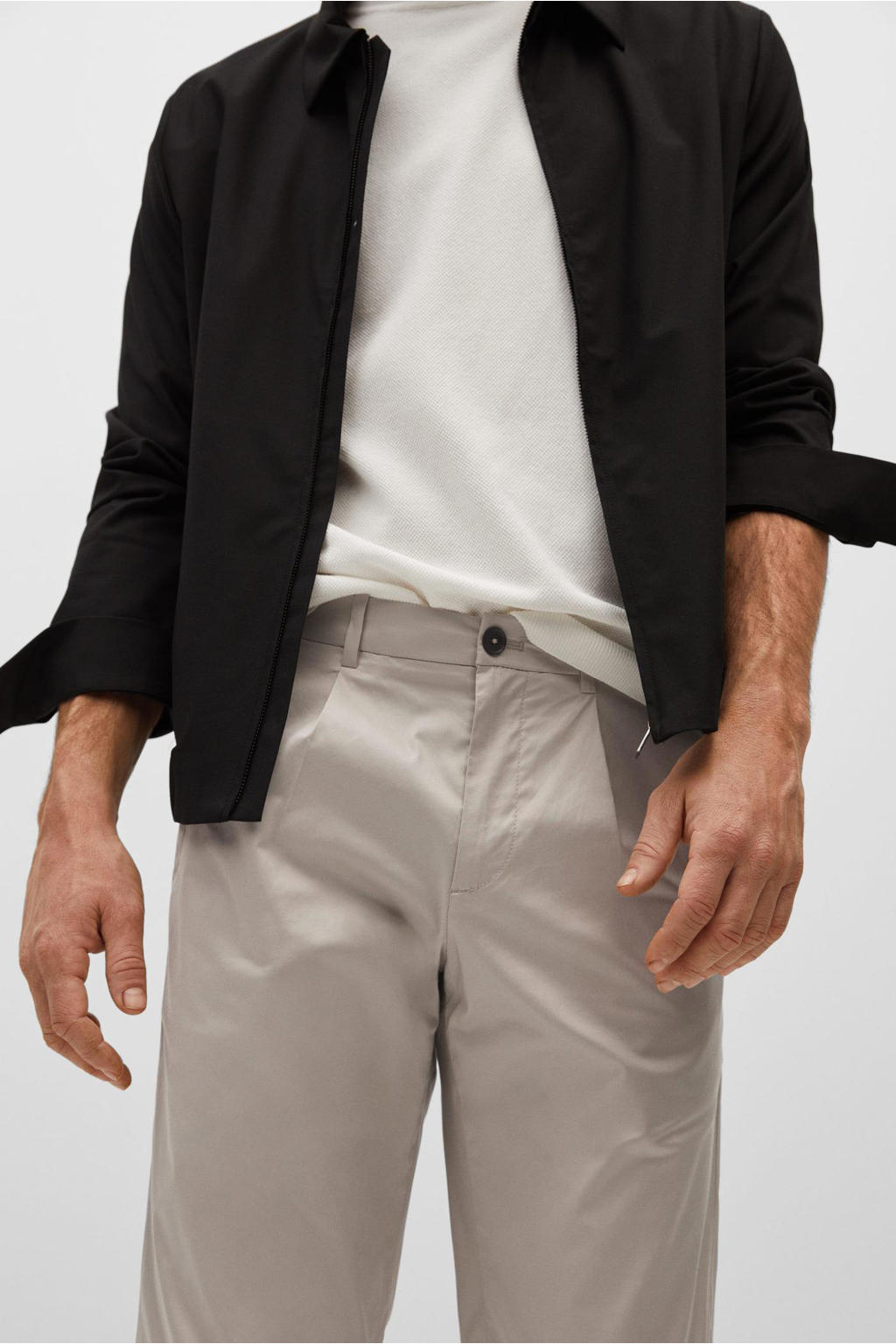 Mango Man regular fit chino beige | wehkamp